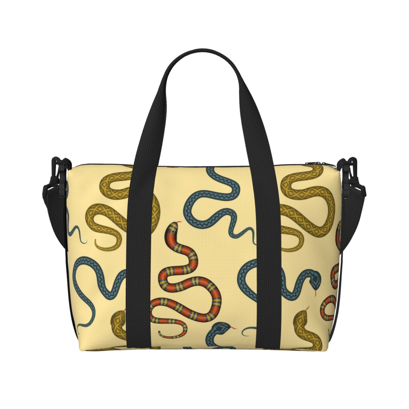 Travel Duffel Bag, Cartoon Cute Snake_A Waterproof Carry On Overnight ...