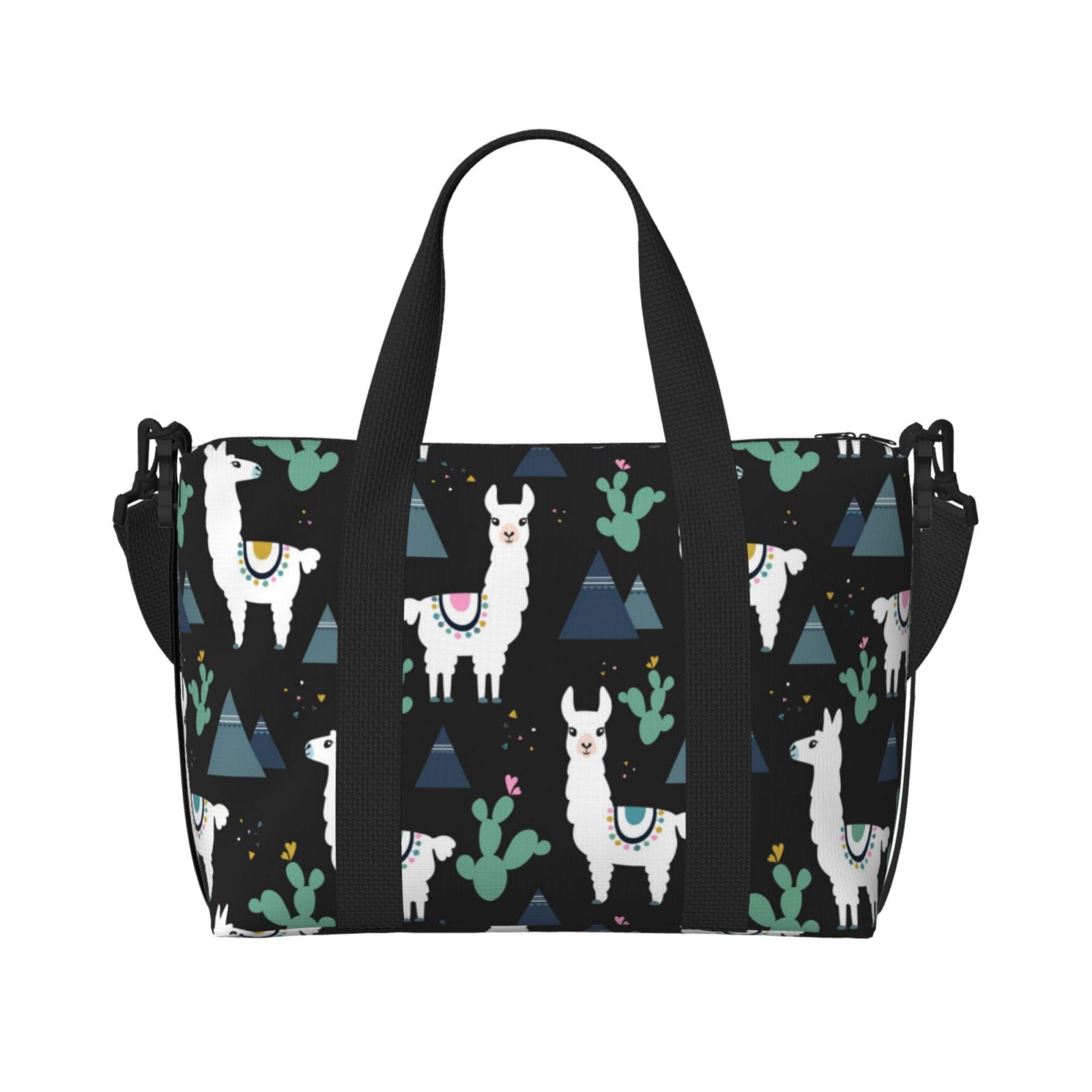 Travel Duffel Bag, Cartoon Pyramid Cute Alpaca Cactus Waterproof Carry ...