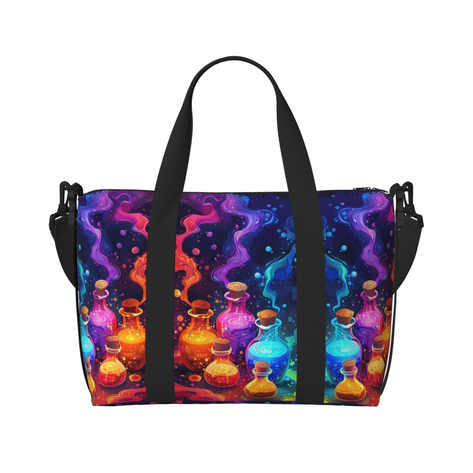 Travel Duffel Bag, Colorful Potion Bottles Magic Waterproof Carry On ...