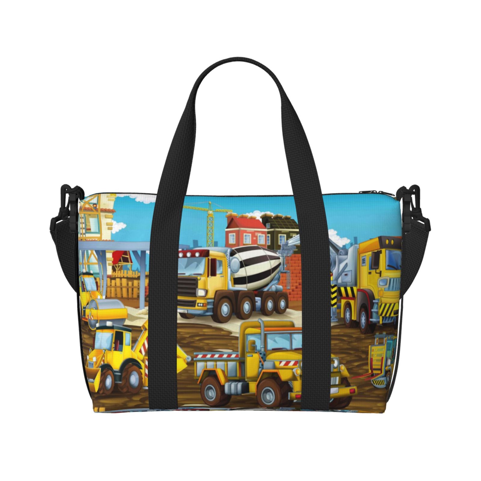 Travel Duffel Bag, Different Construction Site Vehicles Waterproof ...