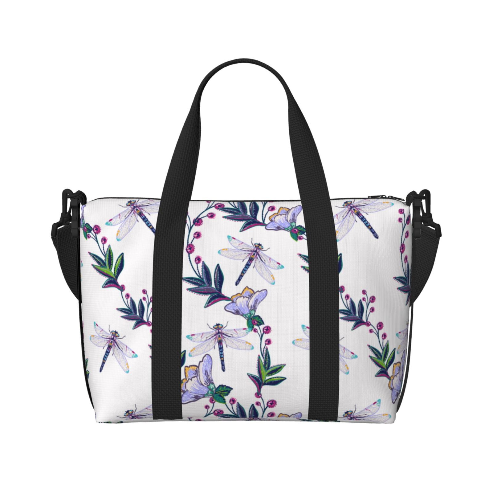 Travel Duffel Bag, Dragonfly Plants Waterproof Carry On Overnight Tote ...