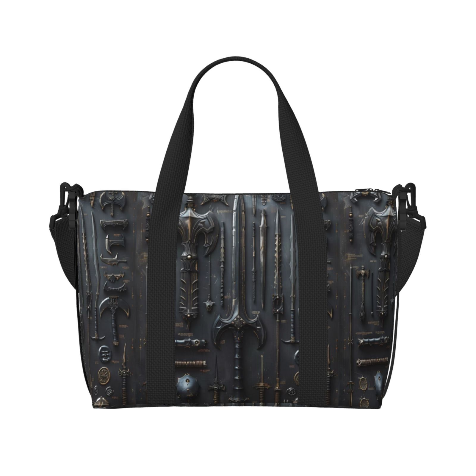 Travel Duffel Bag, Fantasy Medieval Weaponry Waterproof Carry On ...