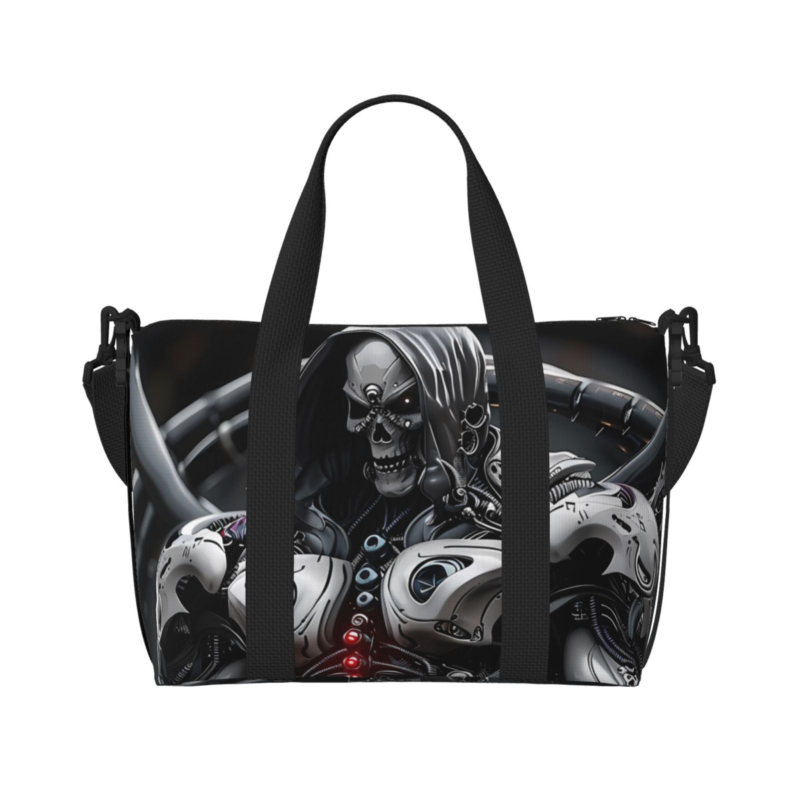 Travel Duffel Bag, Mecha Skeleton Warrior Waterproof Carry On Overnight ...