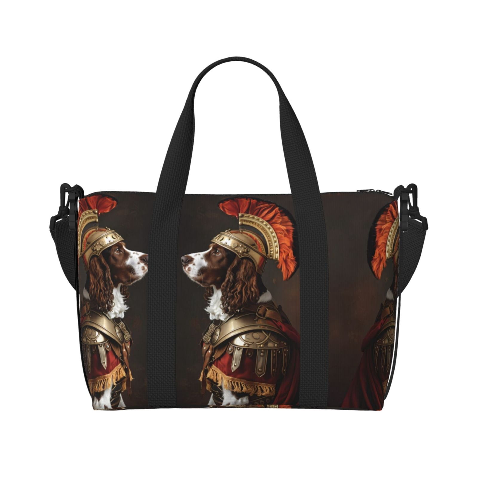Travel Duffel Bag, Medieval Knight Dog Waterproof Carry On Overnight ...