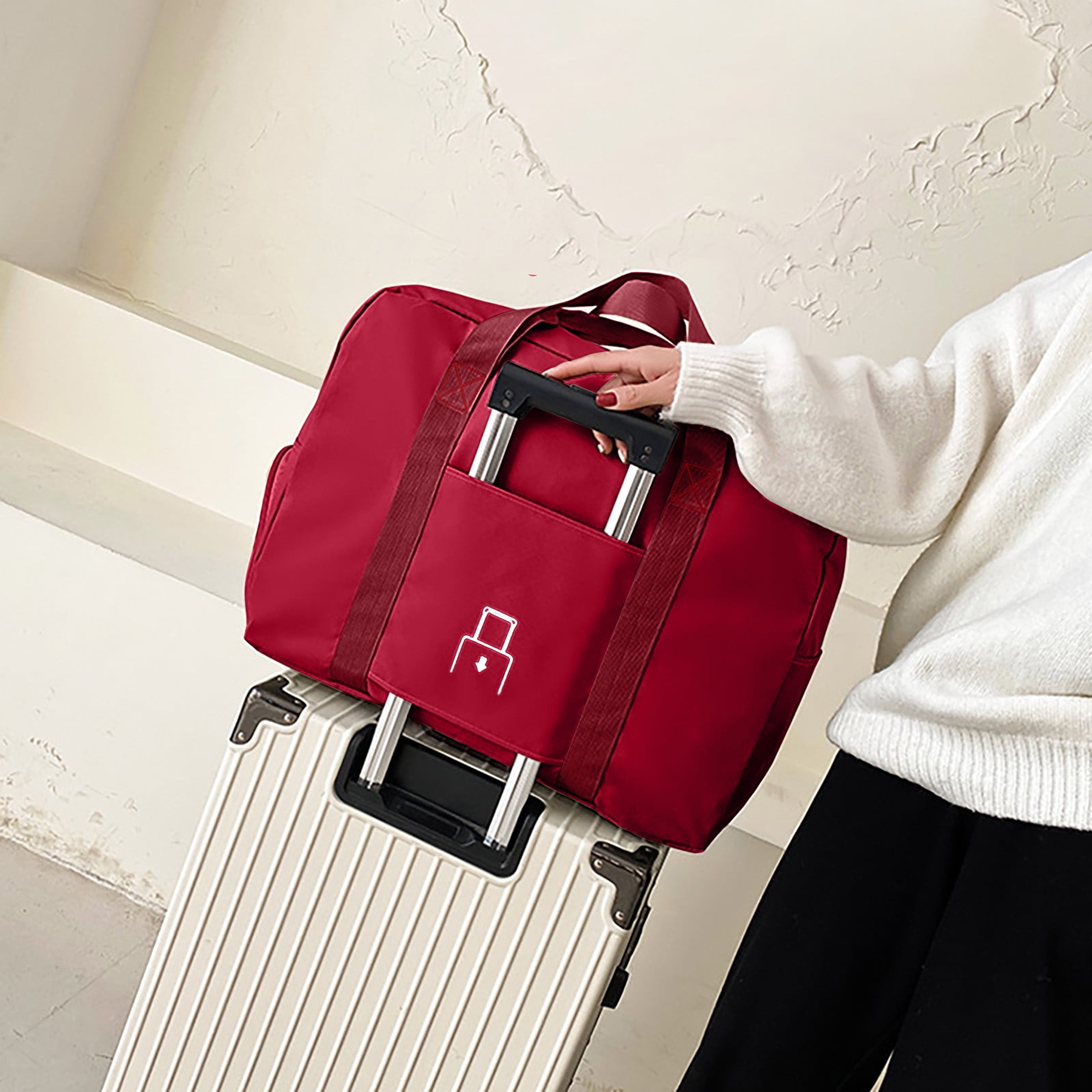 Travel Duffel Bag, Separate Shoes Compartment, Trolley Sleeve, Folding ...