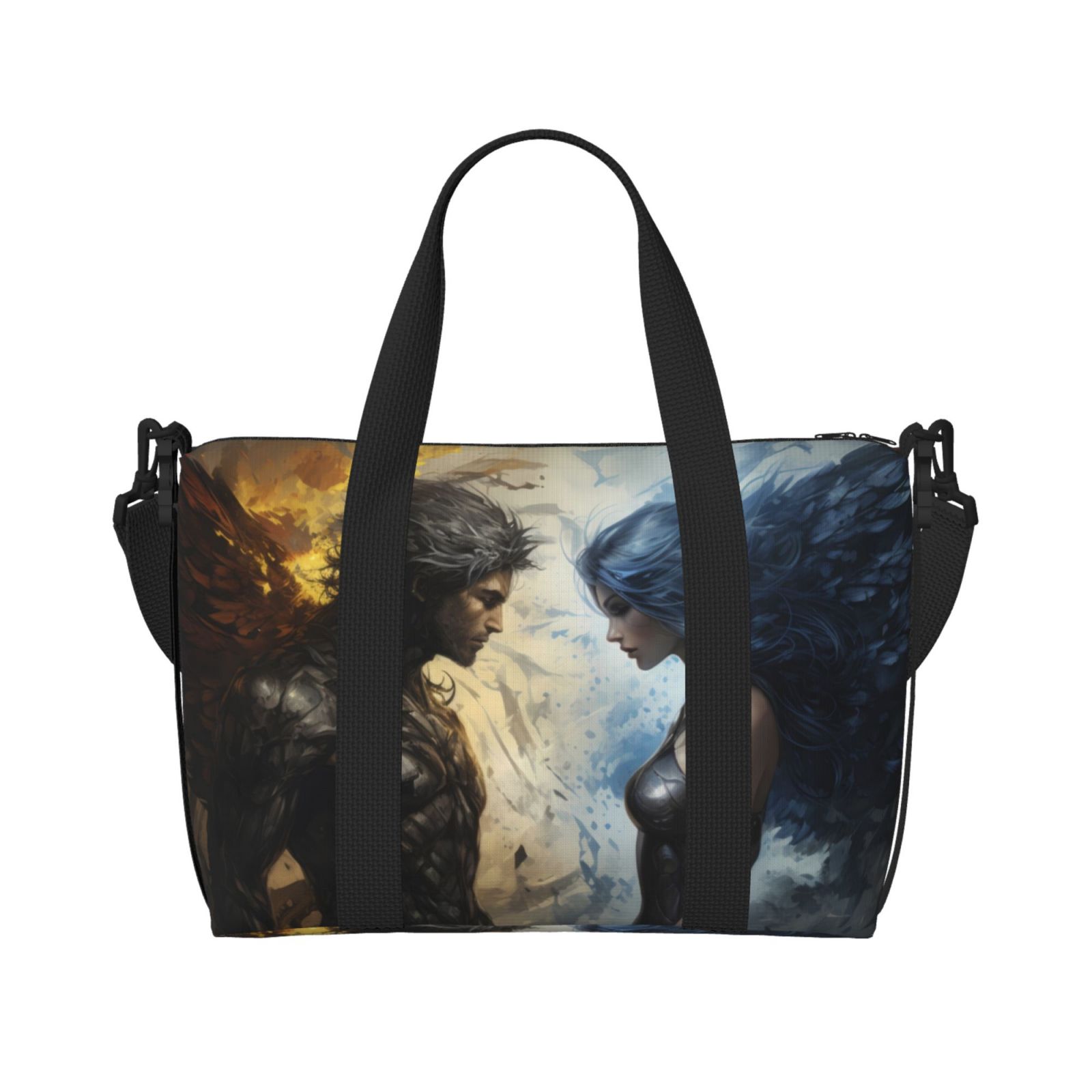Travel Duffle Bag - Armored Knight Couple Weekender Bags for Women/Men ...