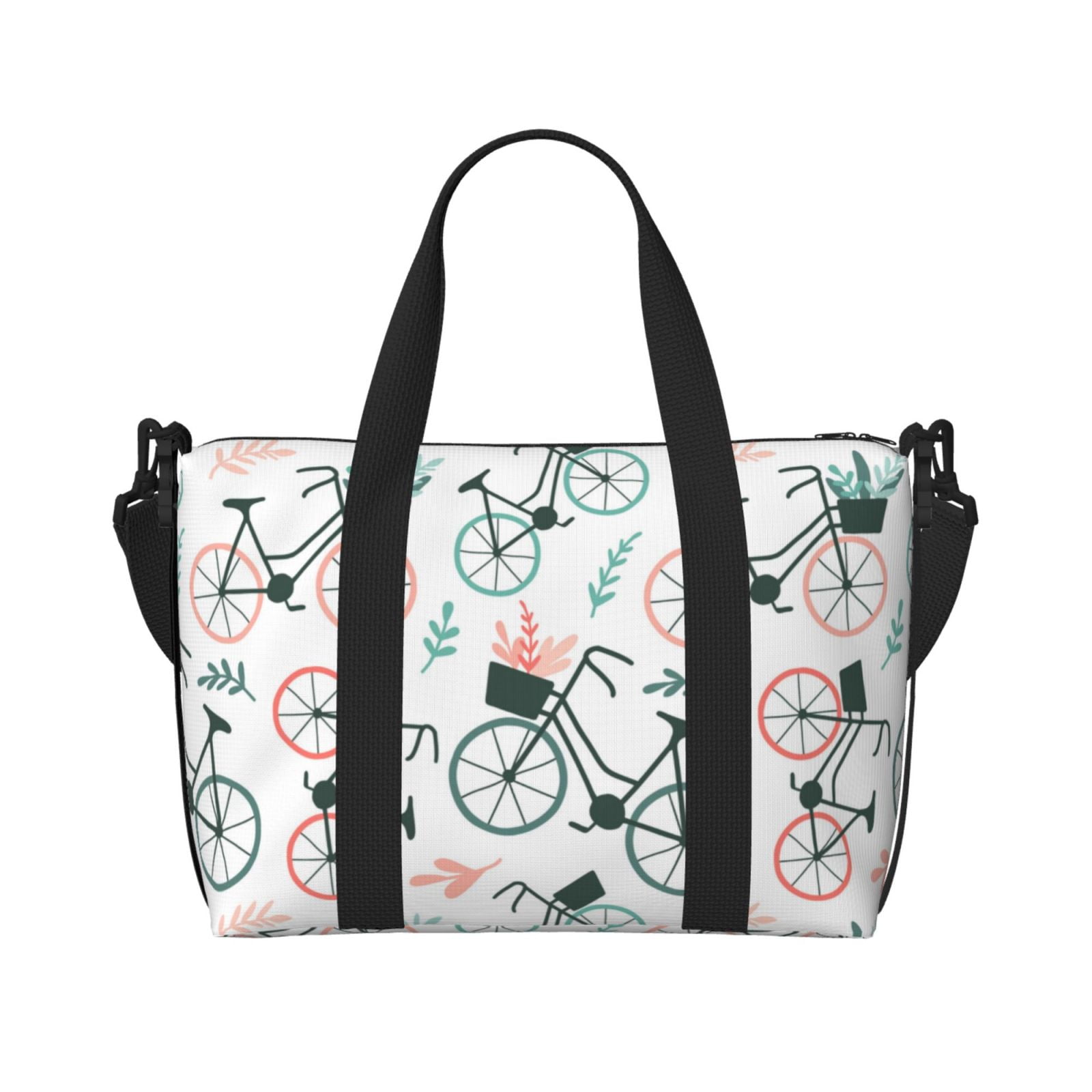 Travel Duffle Bag Bike Pattern leaf Travel Tote Bags Carry on Luggage ...