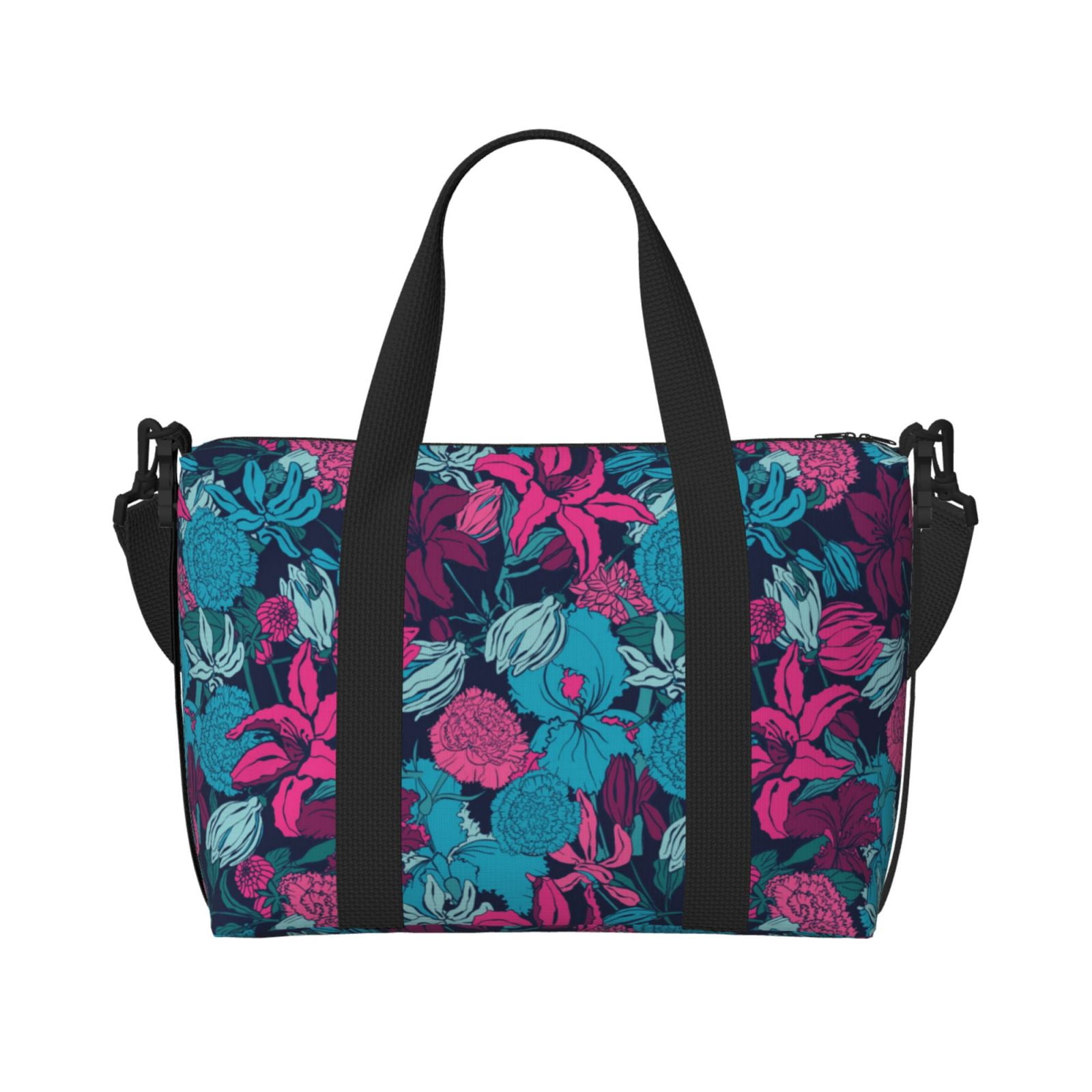 Travel Duffle Bag - Blue Carnations Flowers Weekender Bags for Women ...