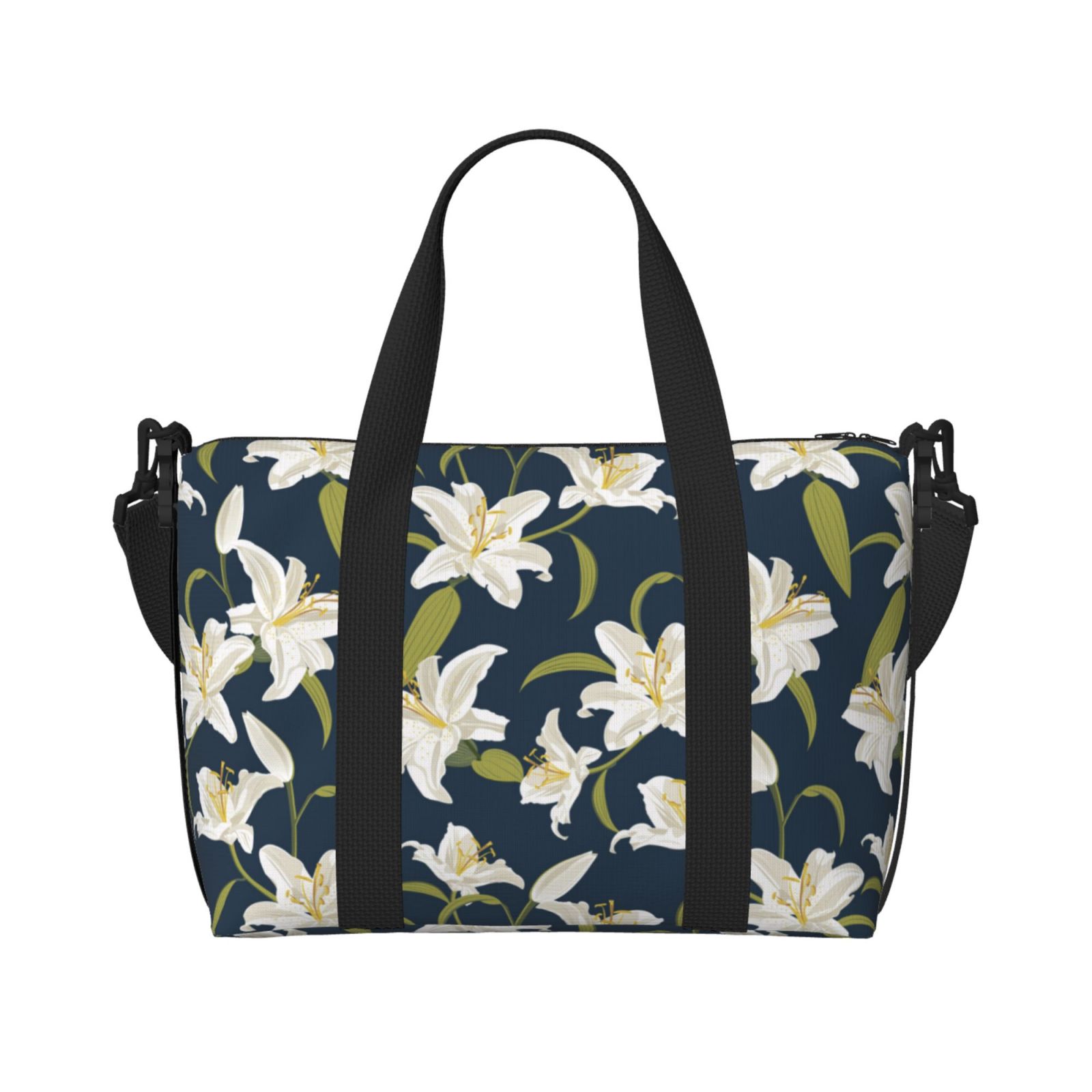 Travel Duffle Bag Blue Lilies Flowers Travel Tote Bags Carry on Luggage ...