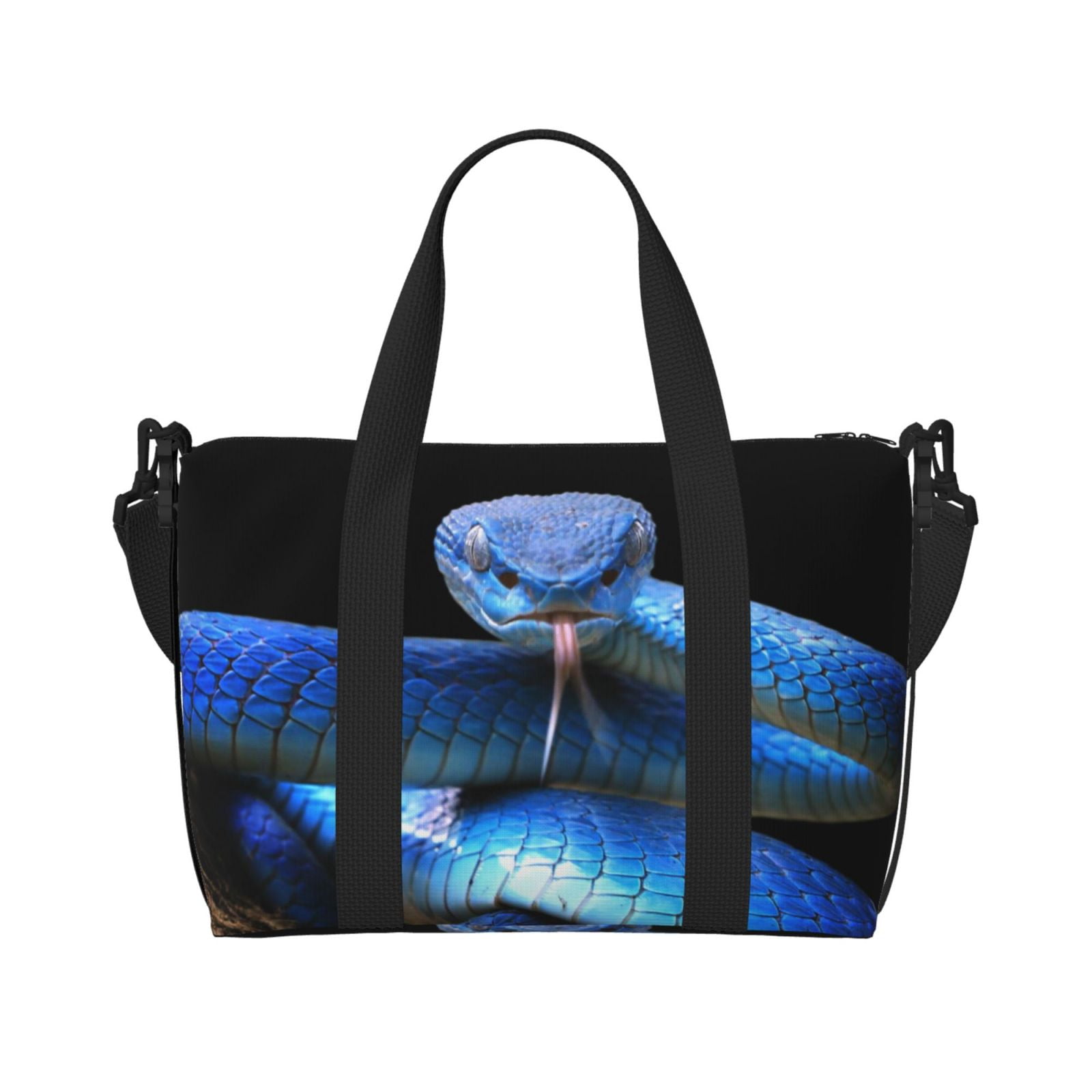 Travel Duffle Bag Blue Viper Snake Travel Tote Bags Carry on Luggage ...
