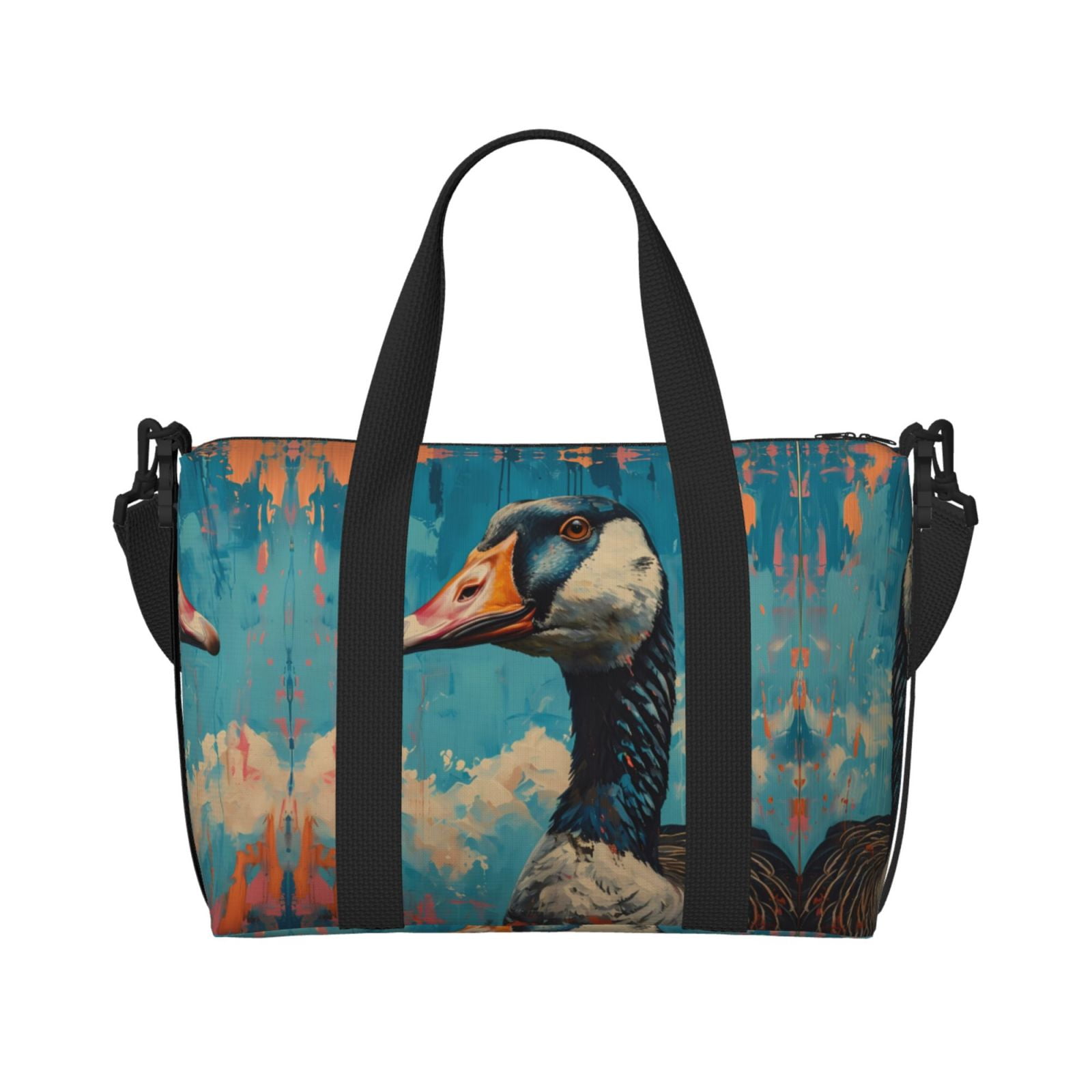 Travel Duffle Bag Blue Watercolor Duck Travel Tote Bags Carry on Luggage Waterproof Weekender ...