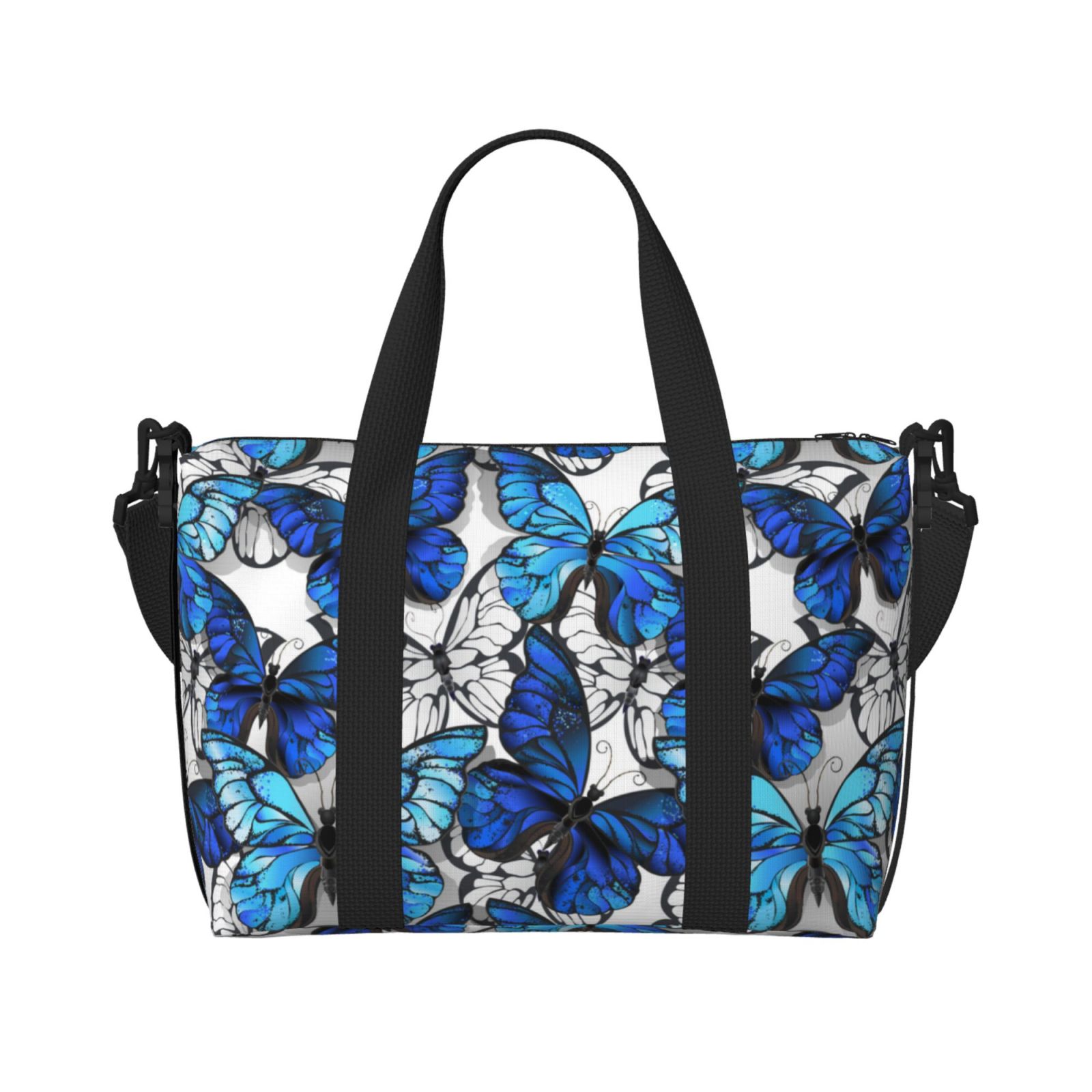 Travel Duffle Bag Blue and White Butterflies Travel Tote Bags Carry on ...