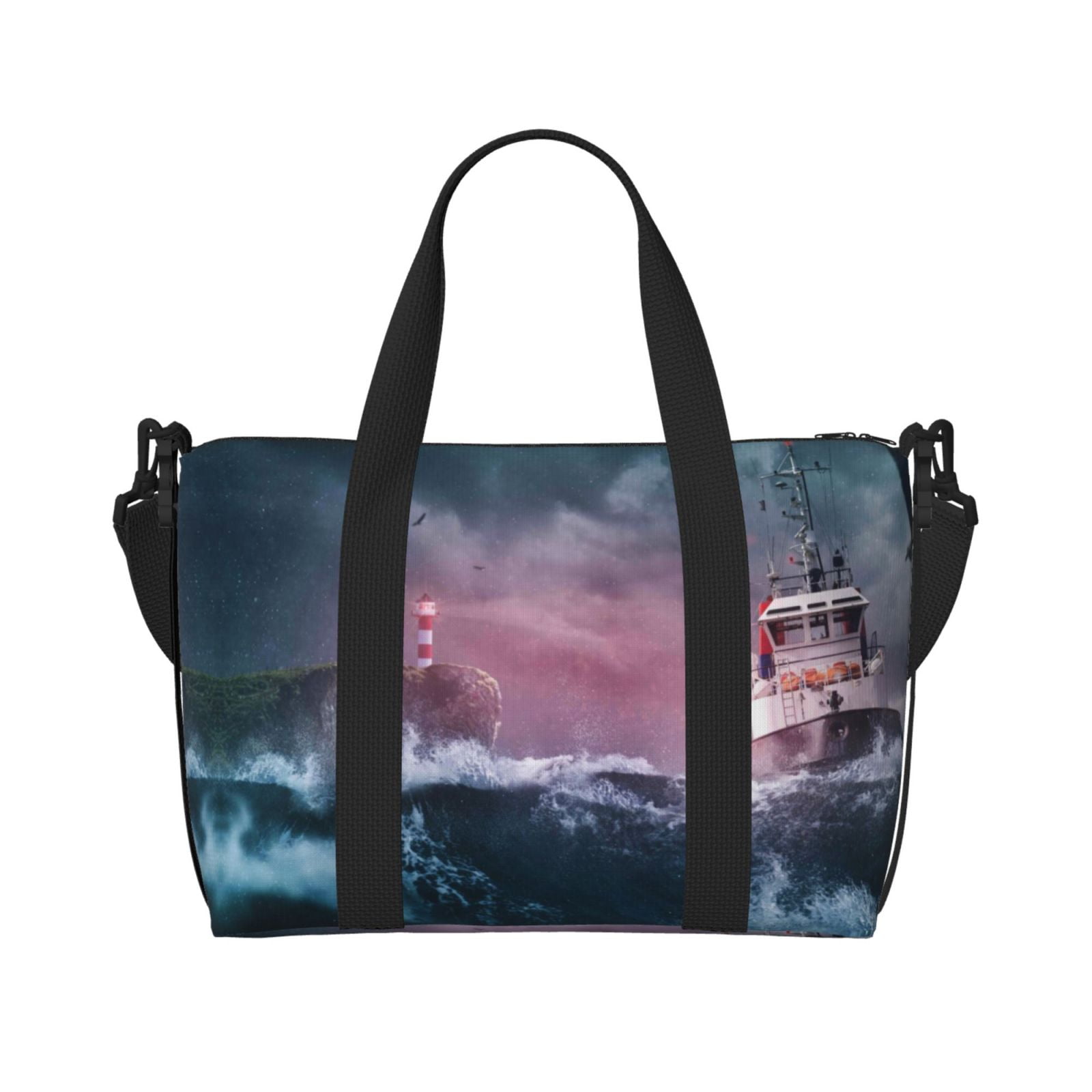 Travel Duffle Bag Boat Lighthouse Storm Waves Travel Tote Bags Carry on ...