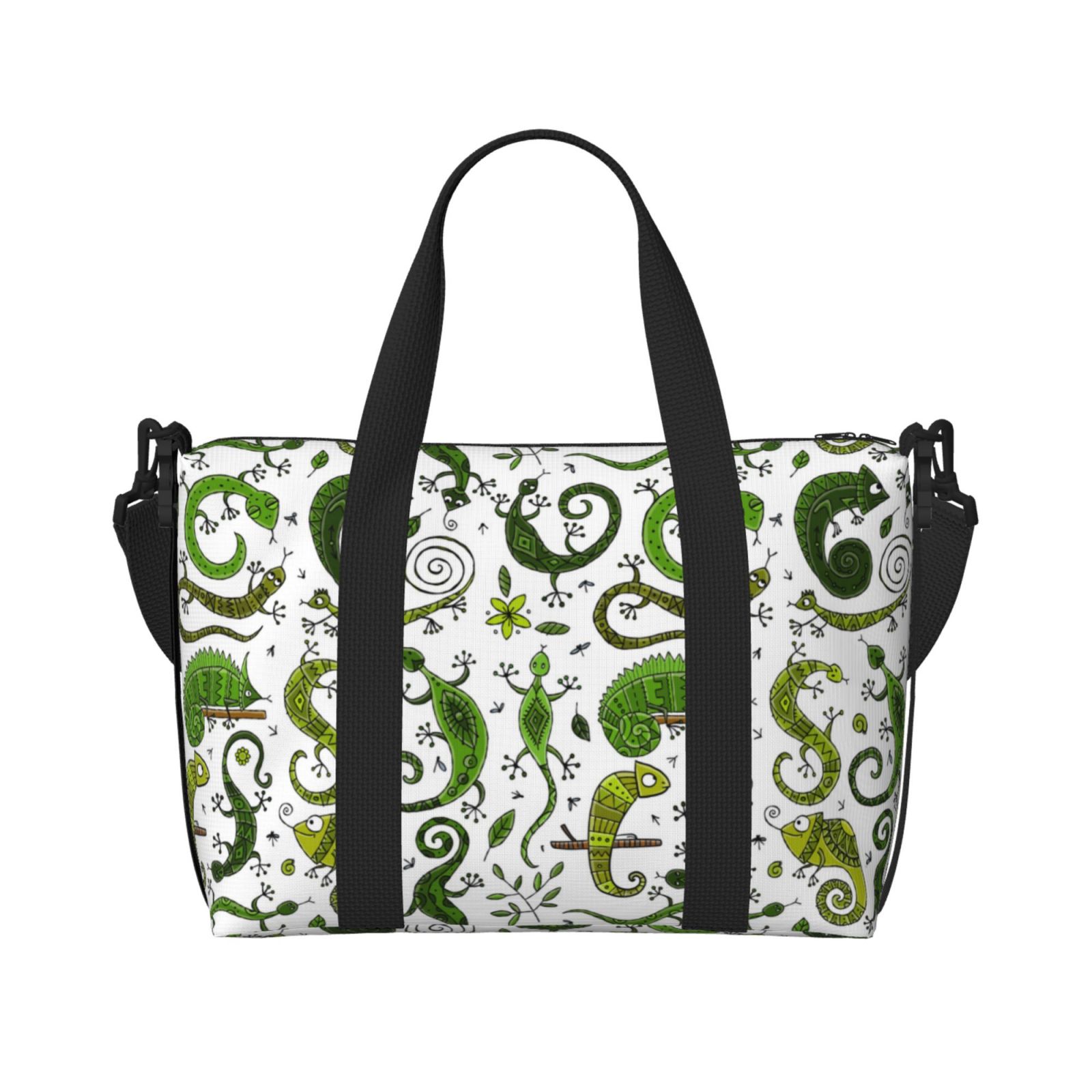 Travel Duffle Bag Bohemian Gecko Lizard Green Travel Tote Bags Carry on ...