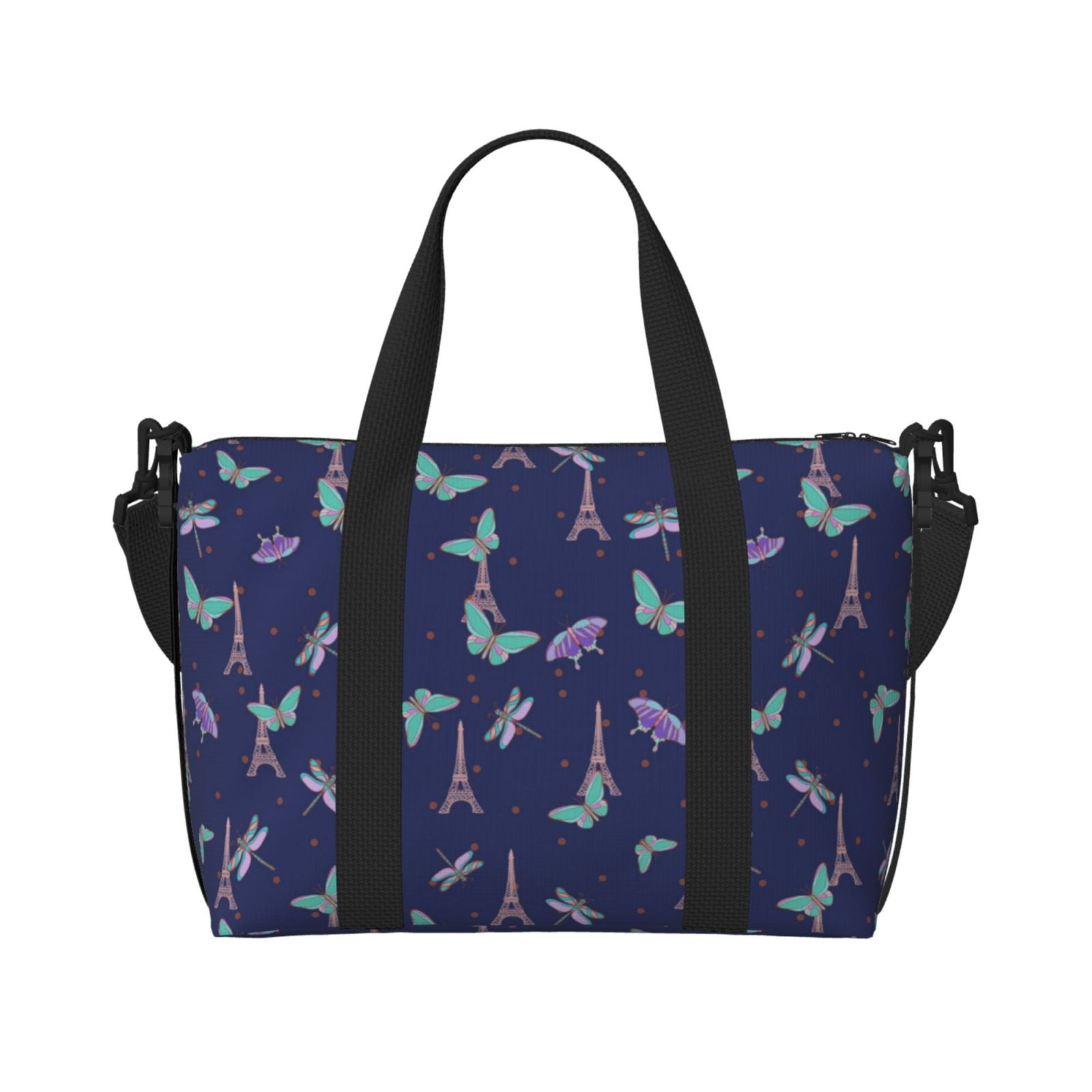 Travel Duffle Bag Butterfly Eiffel Tower Travel Tote Bags Carry on ...