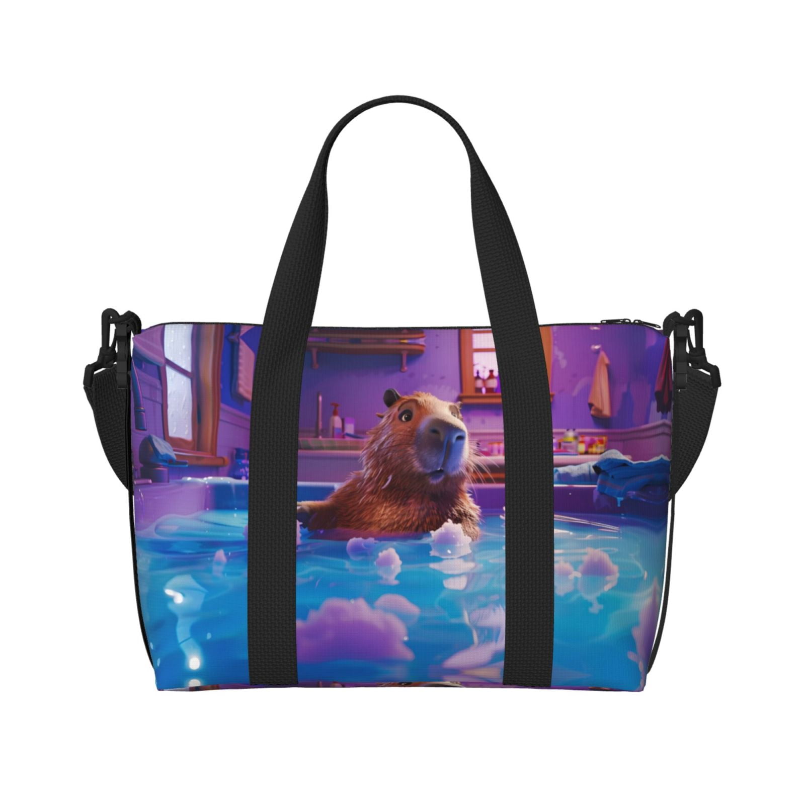 Travel Duffle Bag - Capybara Bathtub Fun Weekender Bags for Women/Men ...
