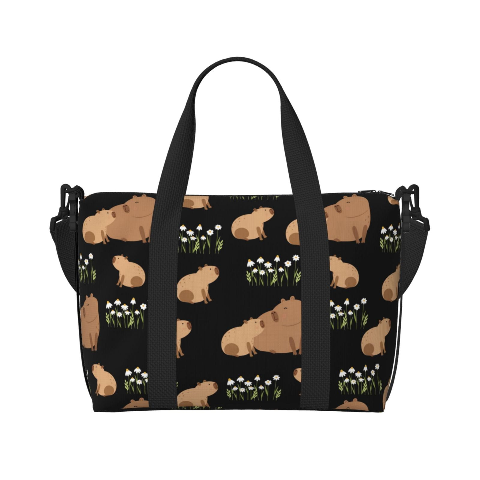 Travel Duffle Bag - Capybaras Daisy Weekender Bags for Women/Men with Adjustable Straps Shoulder ...