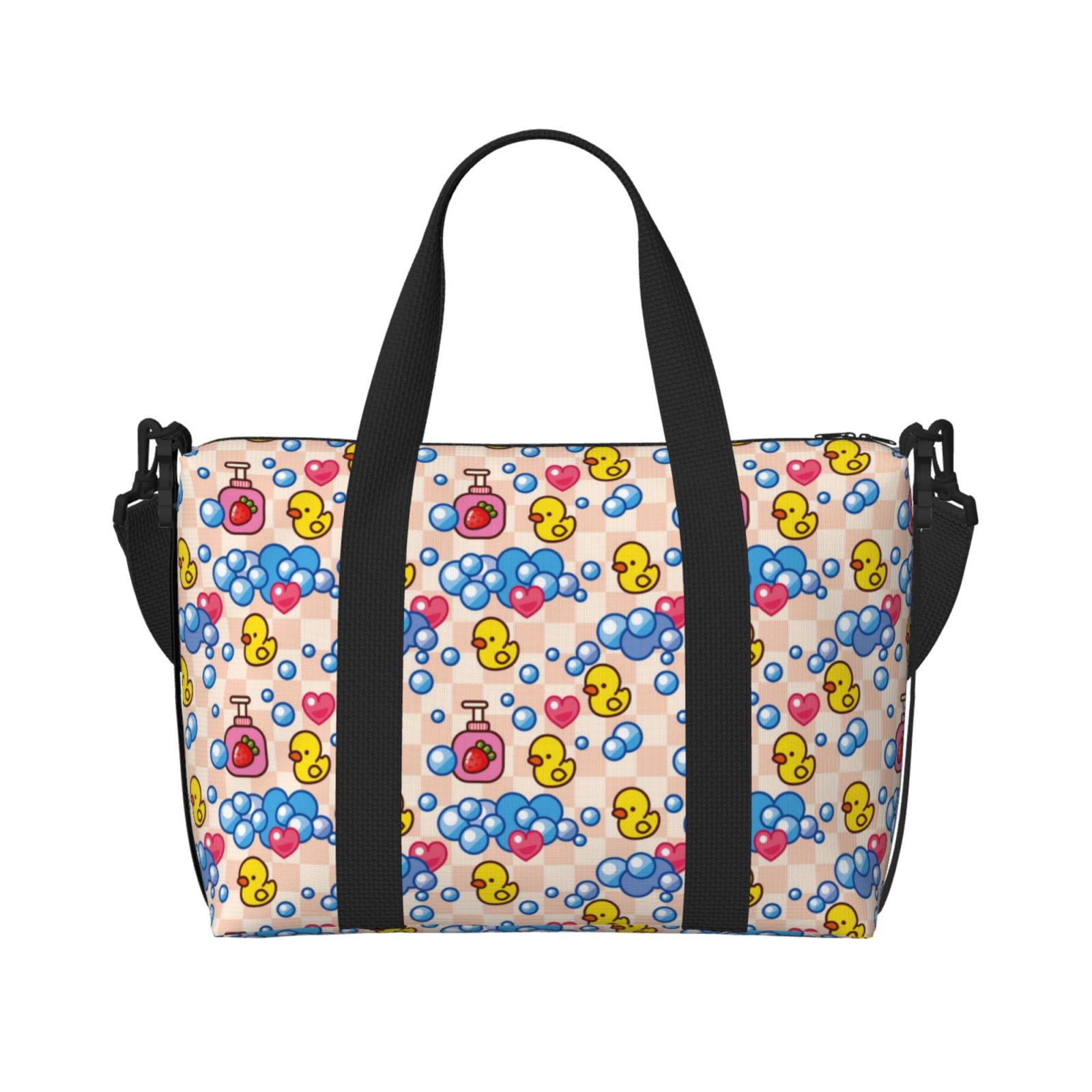 Travel Duffle Bag Cartoon Bubble Cute Duck Love Travel Tote Bags Carry ...