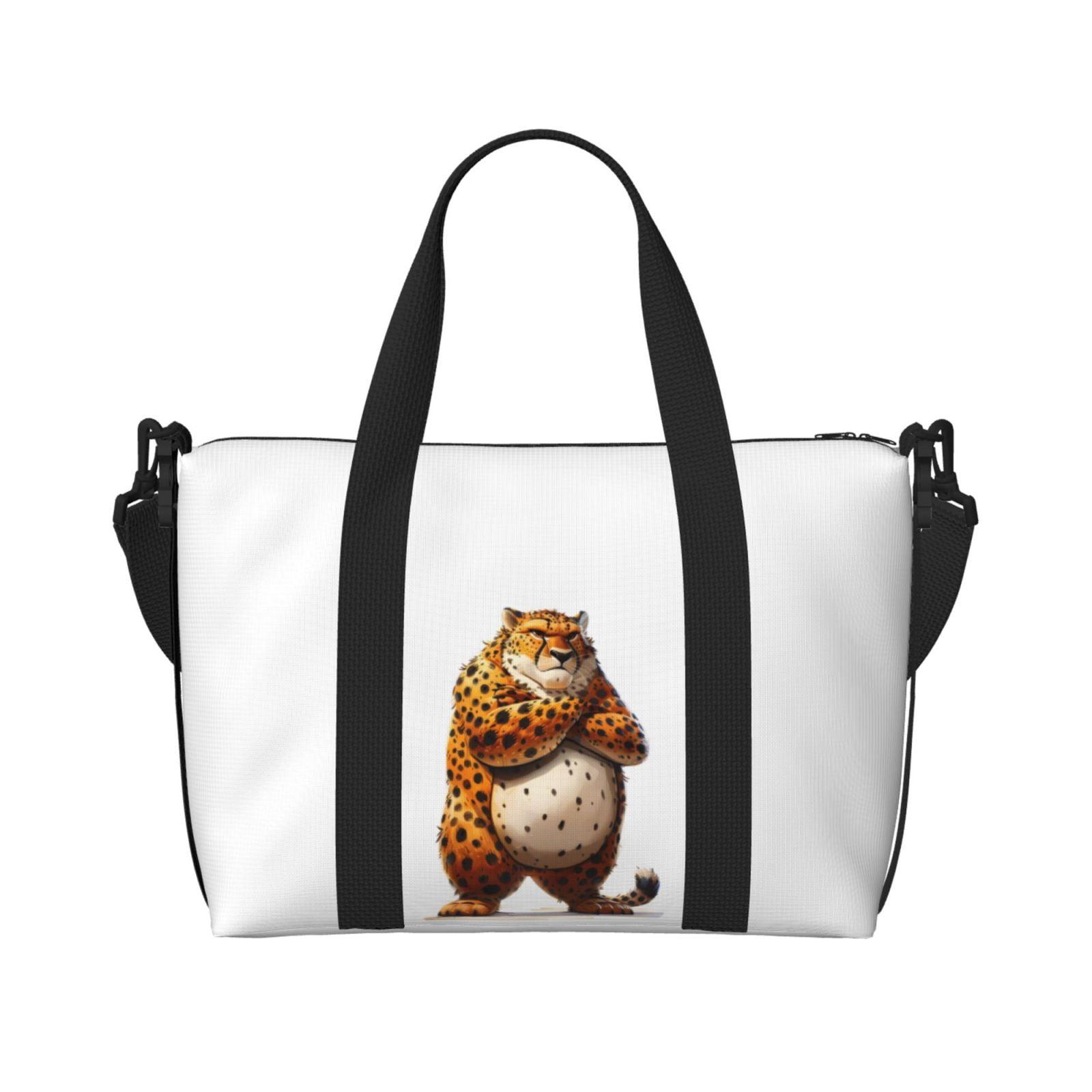 Travel Duffle Bag Cartoon Cheetah With Attitude Travel Tote Bags Carry ...