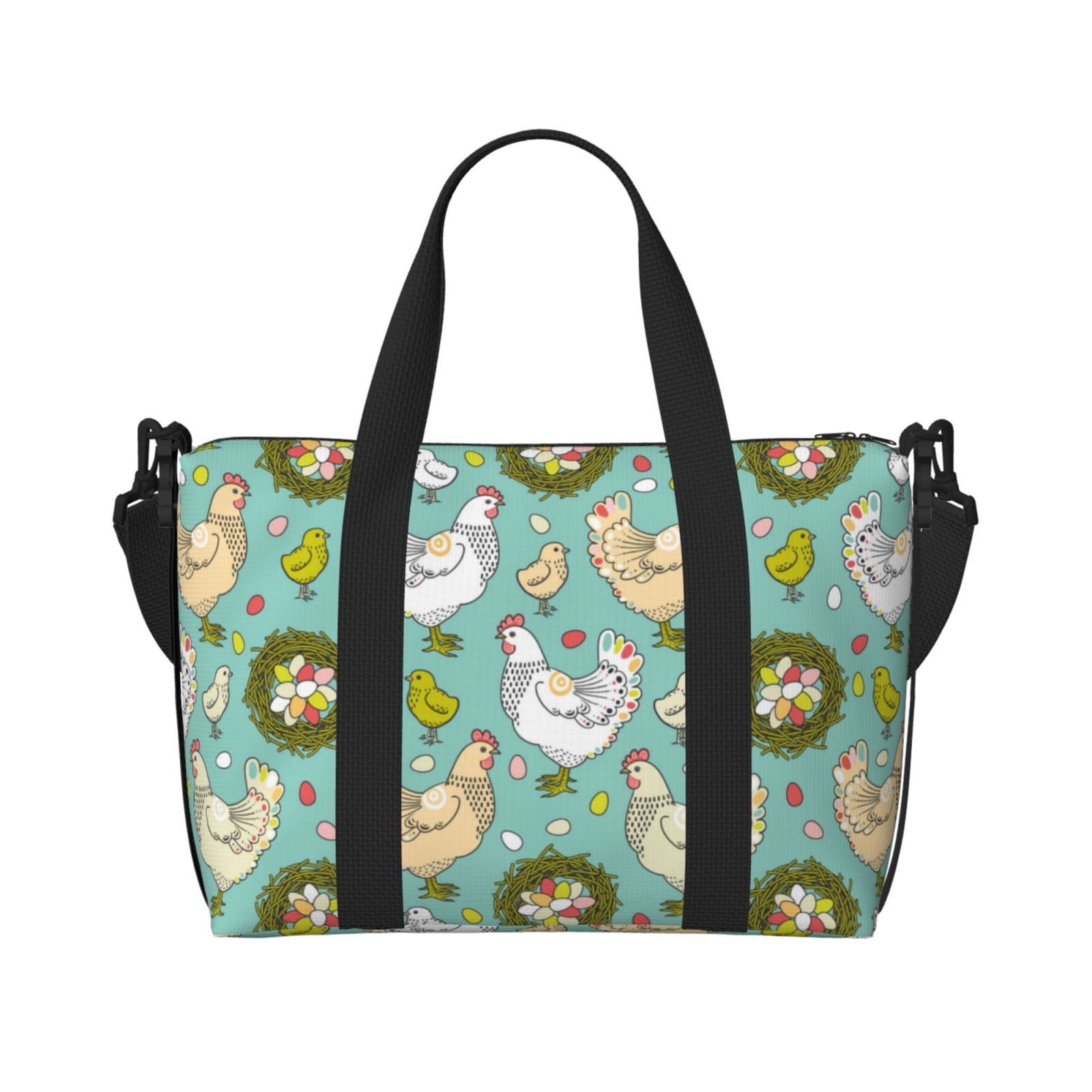 Travel Duffle Bag Cartoon Colorful Cute Chicken Travel Tote Bags Carry ...