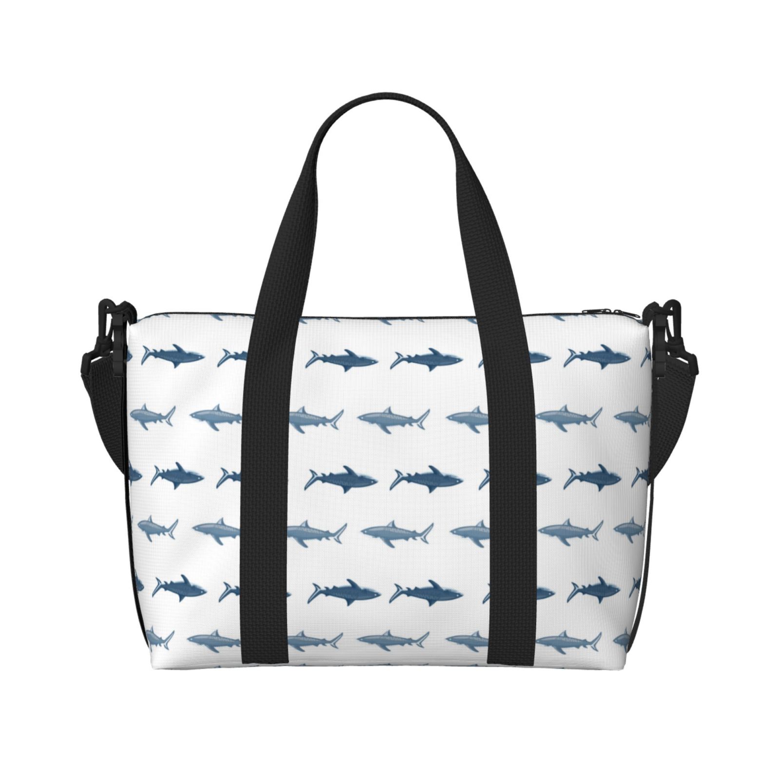 Travel Duffle Bag Cartoon Cool Shark Gray_A Travel Tote Bags Carry on ...