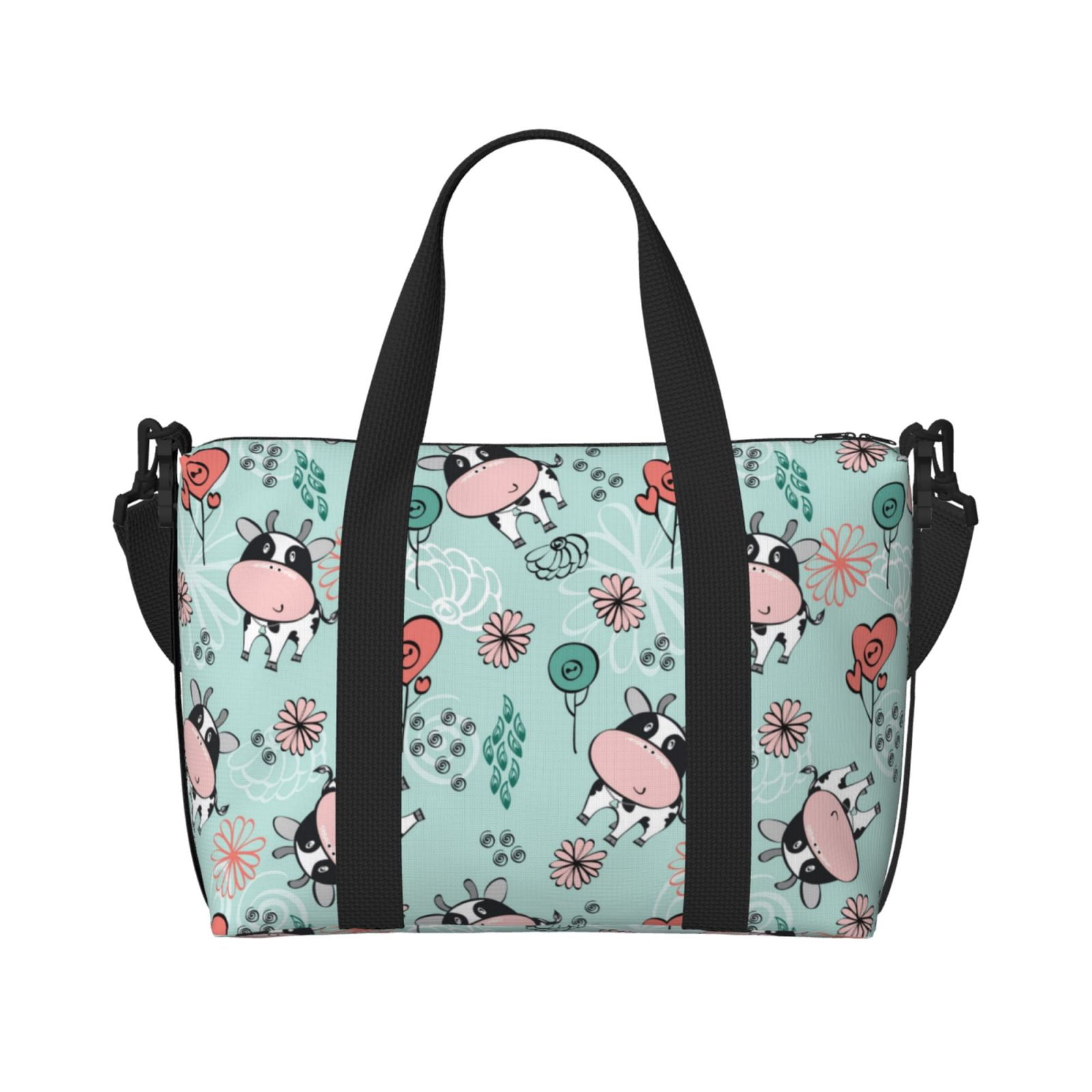 Travel Duffle Bag Cartoon Cute Cow Love_A Travel Tote Bags Carry on ...