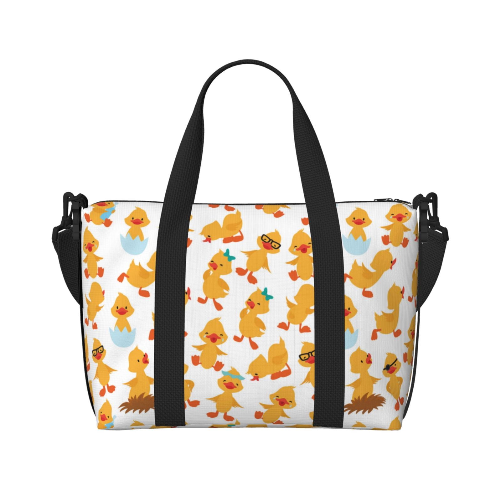Travel Duffle Bag Cartoon Cute Duck With Glasses Travel Tote Bags Carry ...