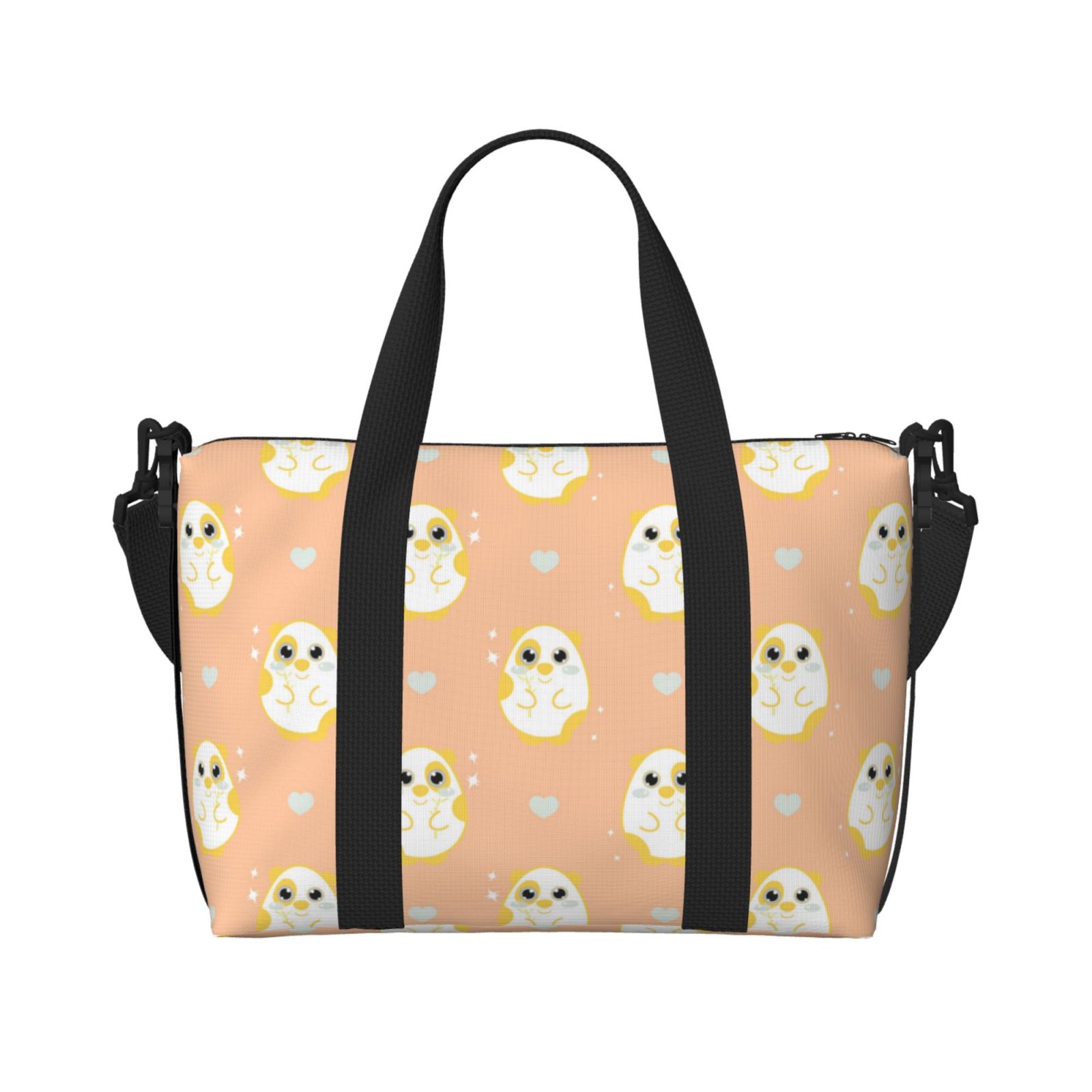 Travel Duffle Bag - Cartoon Cute Hamster Rose Orange Weekender Bags for ...