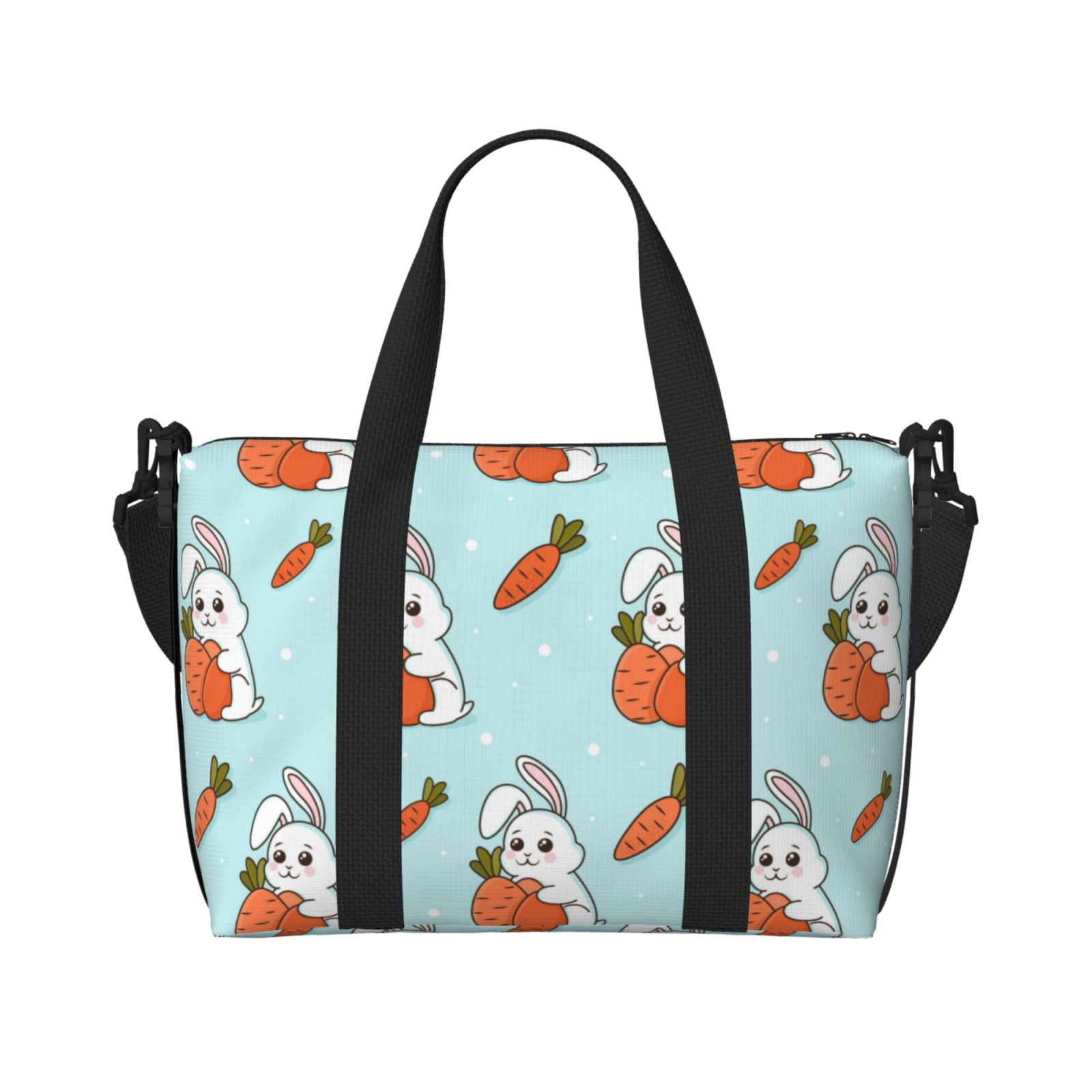 Travel Duffle Bag Cartoon Cute Rabbit Radish_A Travel Tote Bags Carry ...
