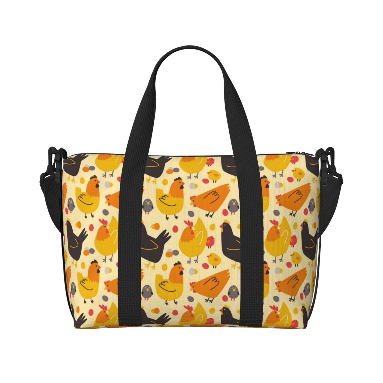 Travel Duffle Bag Cartoon Cute Rooster Chick Egg Travel Tote Bags Carry ...
