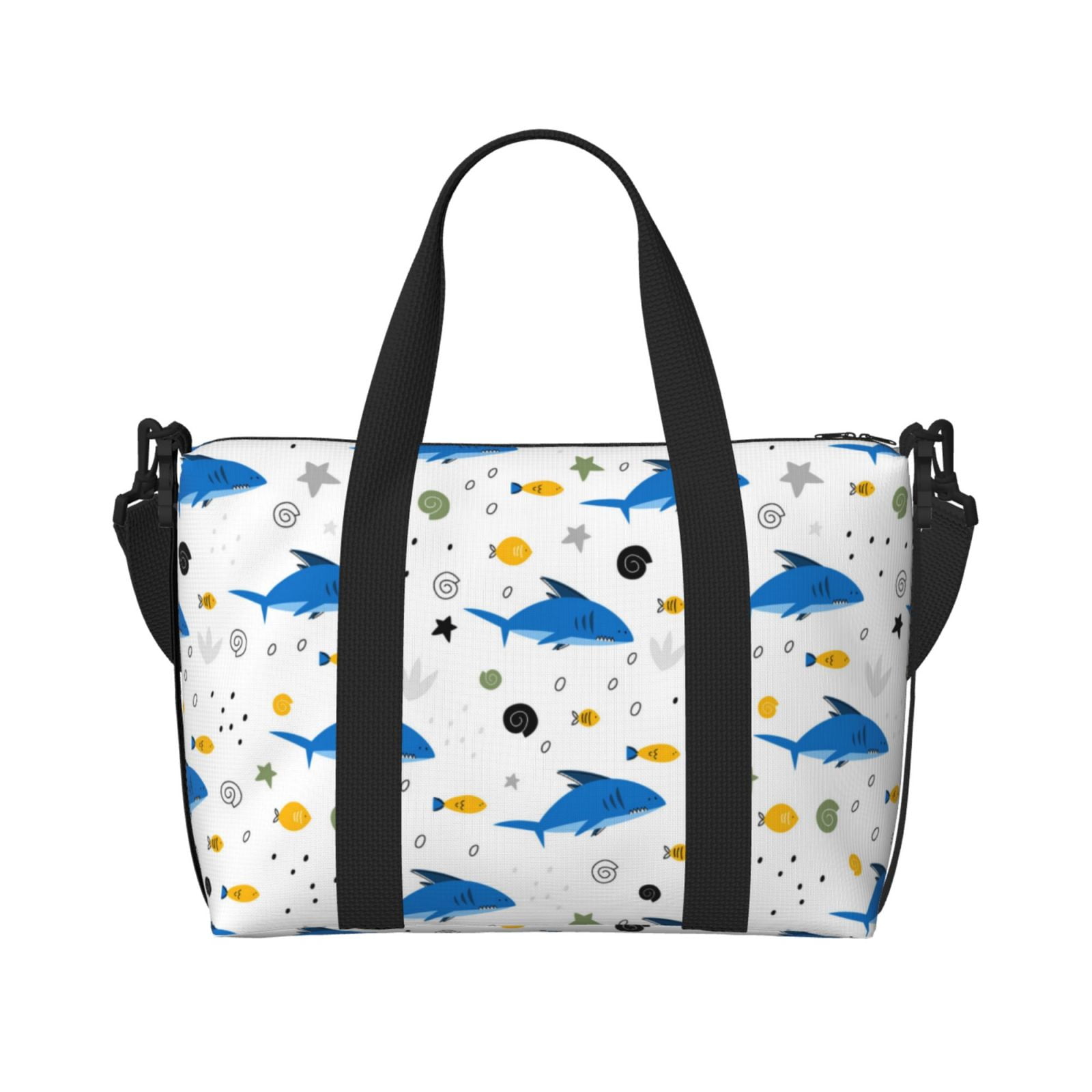 Travel Duffle Bag Cartoon Cute Shark Travel Tote Bags Carry on Luggage ...