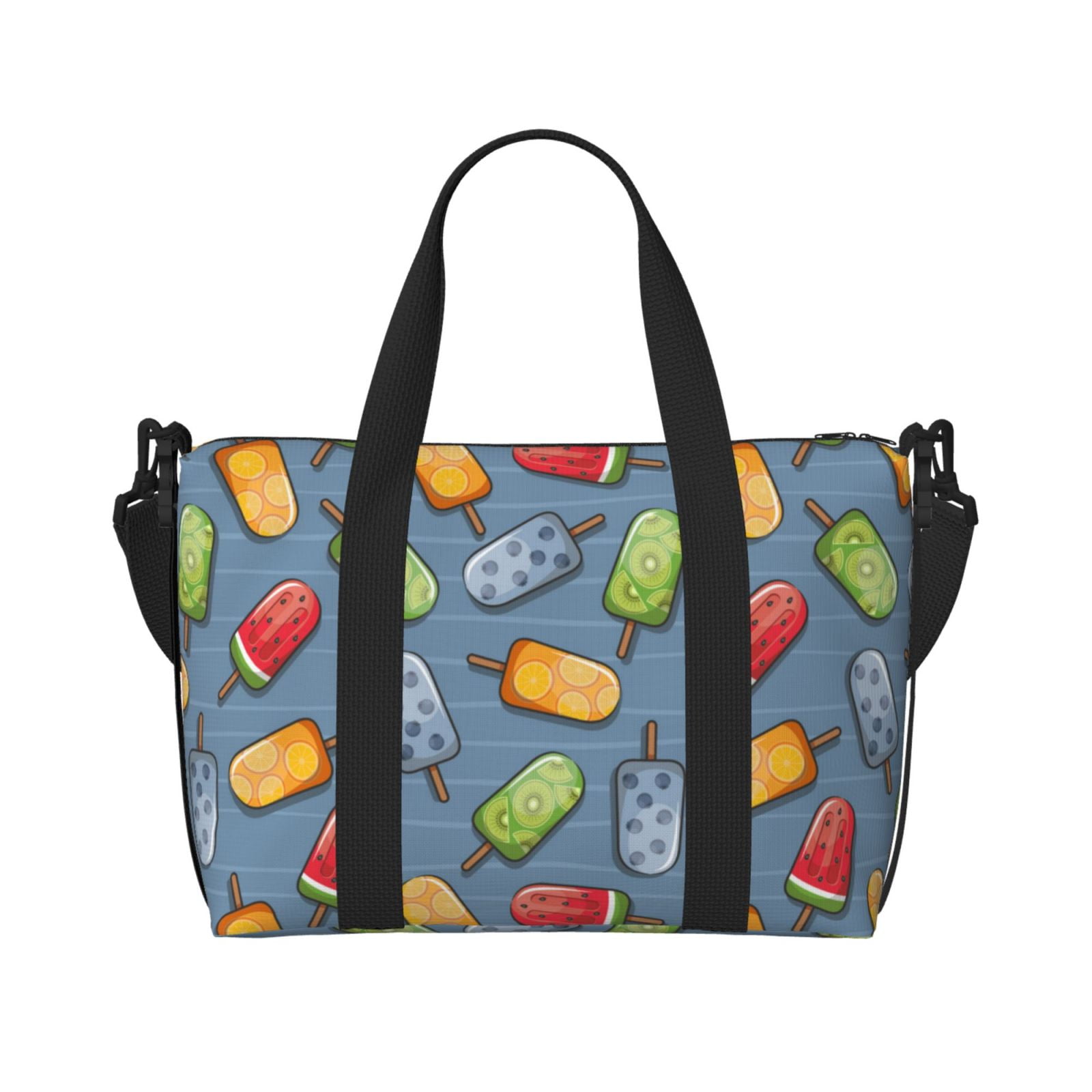 Travel Duffle Bag Cartoon Fruit Popsicle Print Travel Tote Bags Carry ...