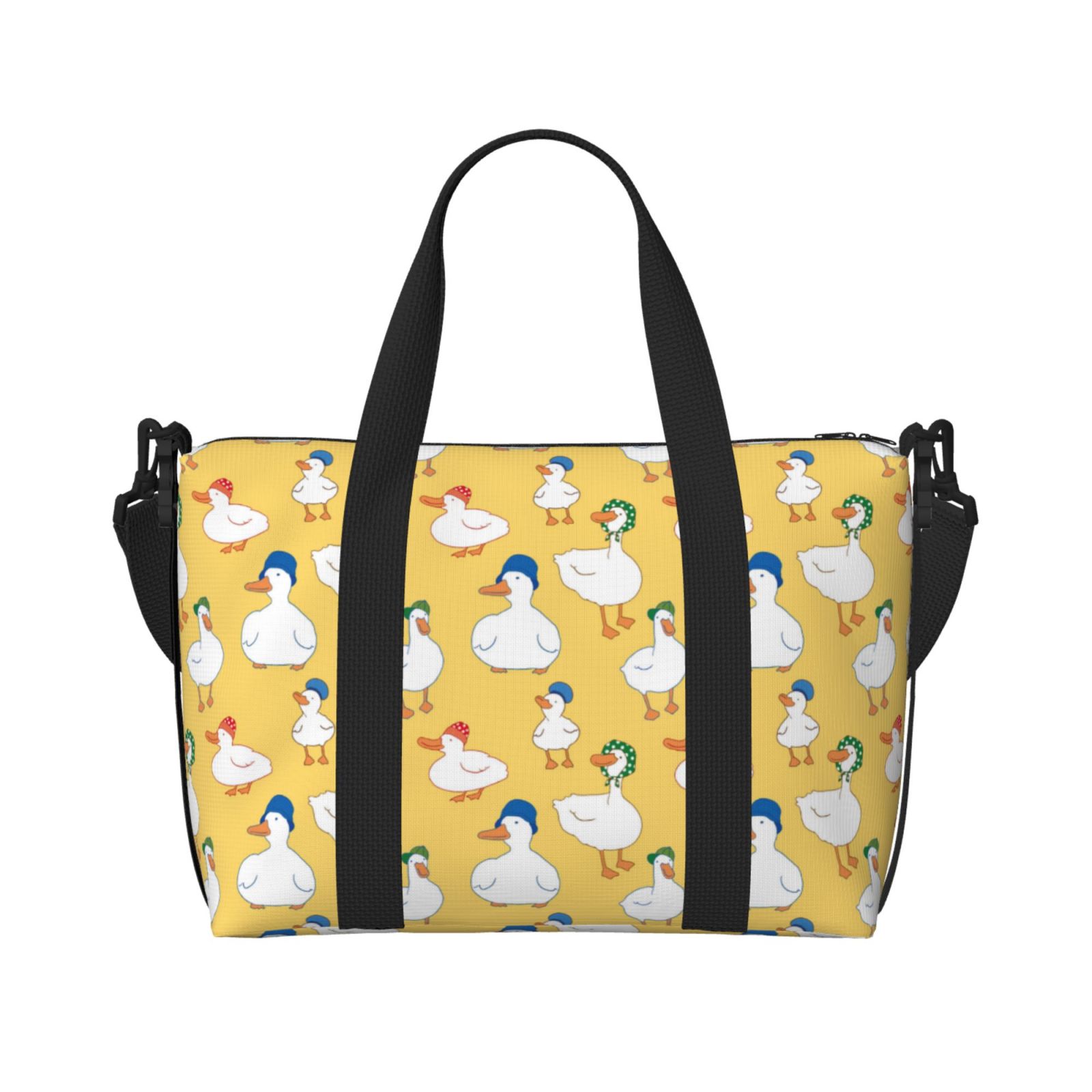 Travel Duffle Bag Cartoon Funny Cute Duck with Hat Travel Tote Bags ...
