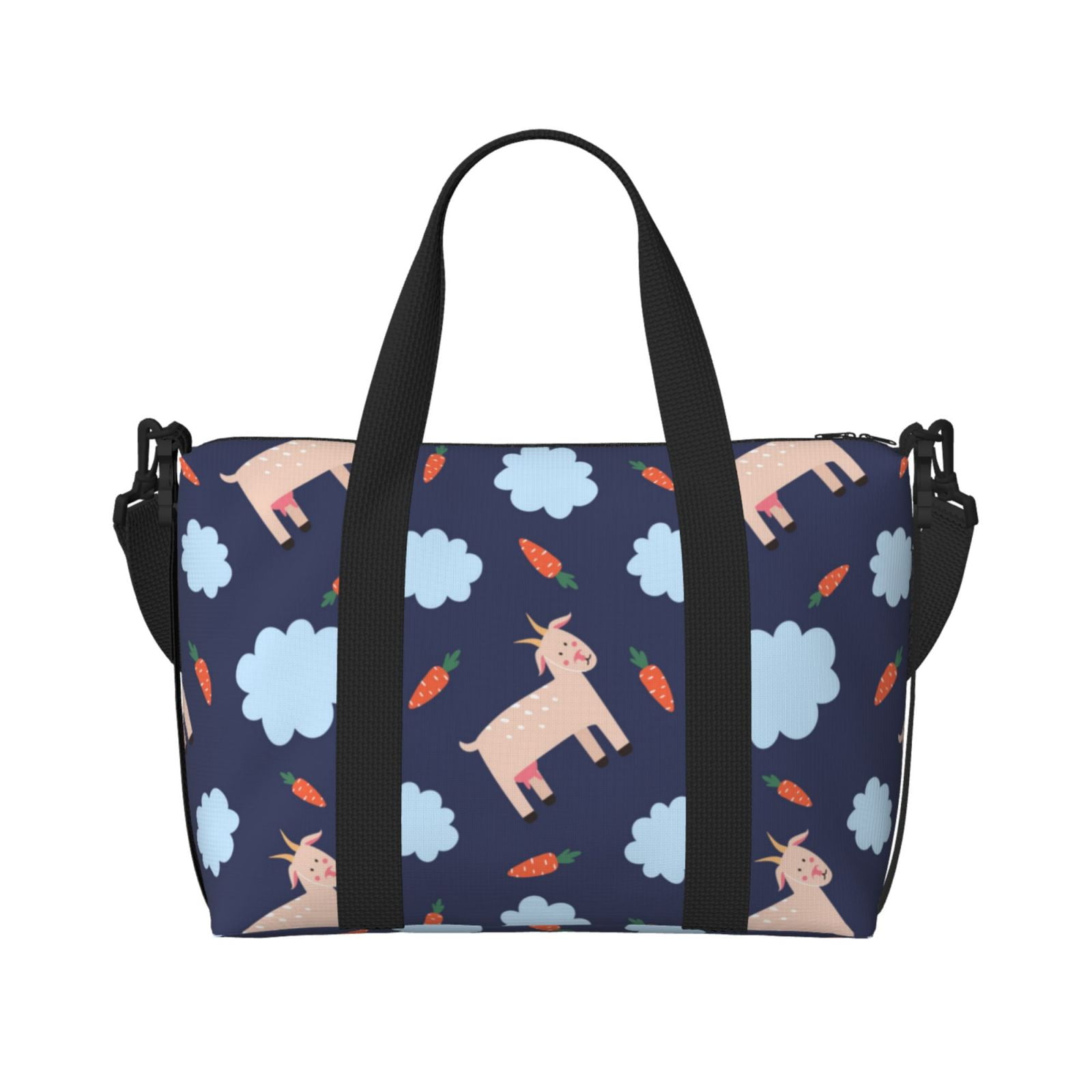 Travel Duffle Bag Cartoon Funny Cute Goat Radish Travel Tote Bags Carry ...