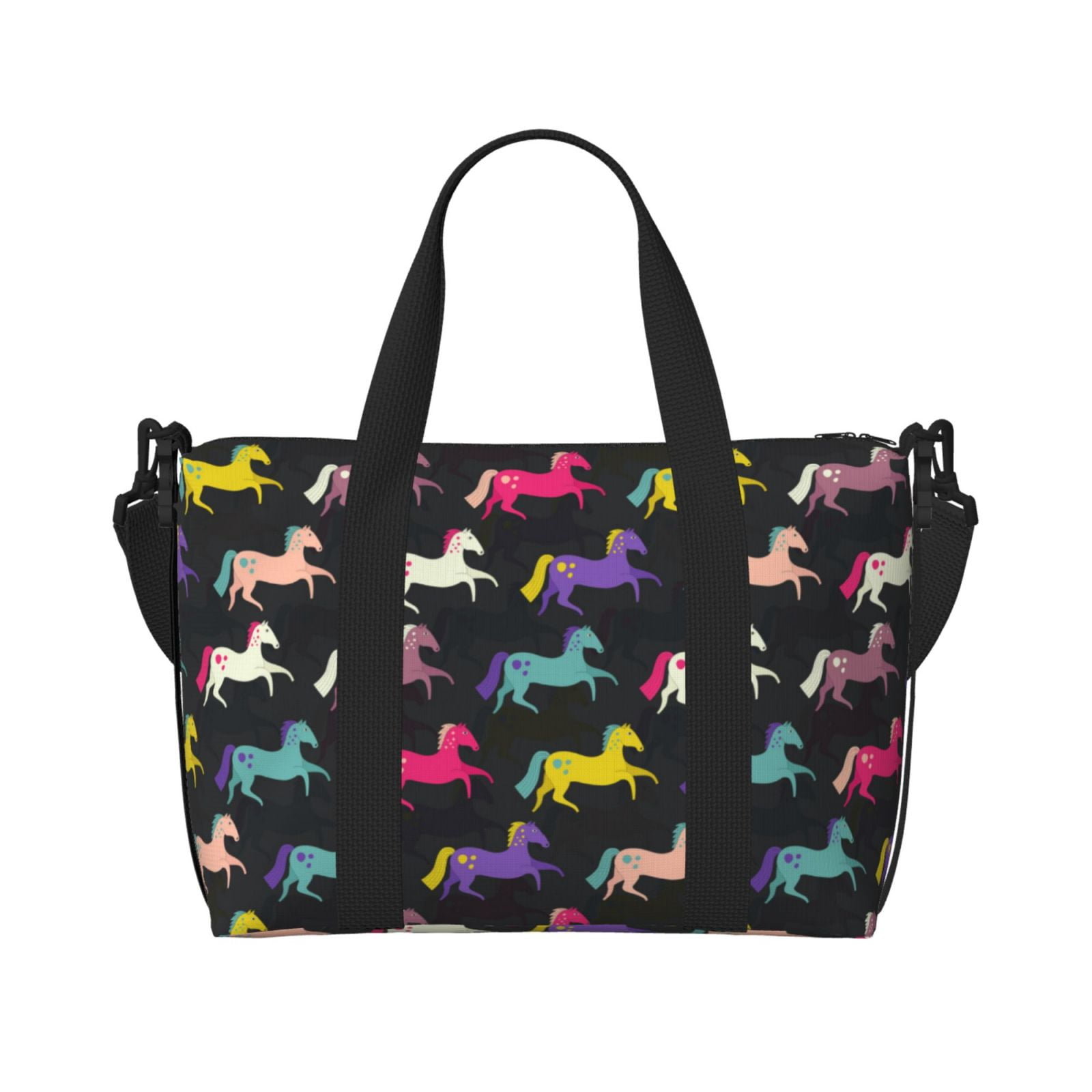 Travel Duffle Bag Cartoon Multicolor Cute Horse Travel Tote Bags Carry ...