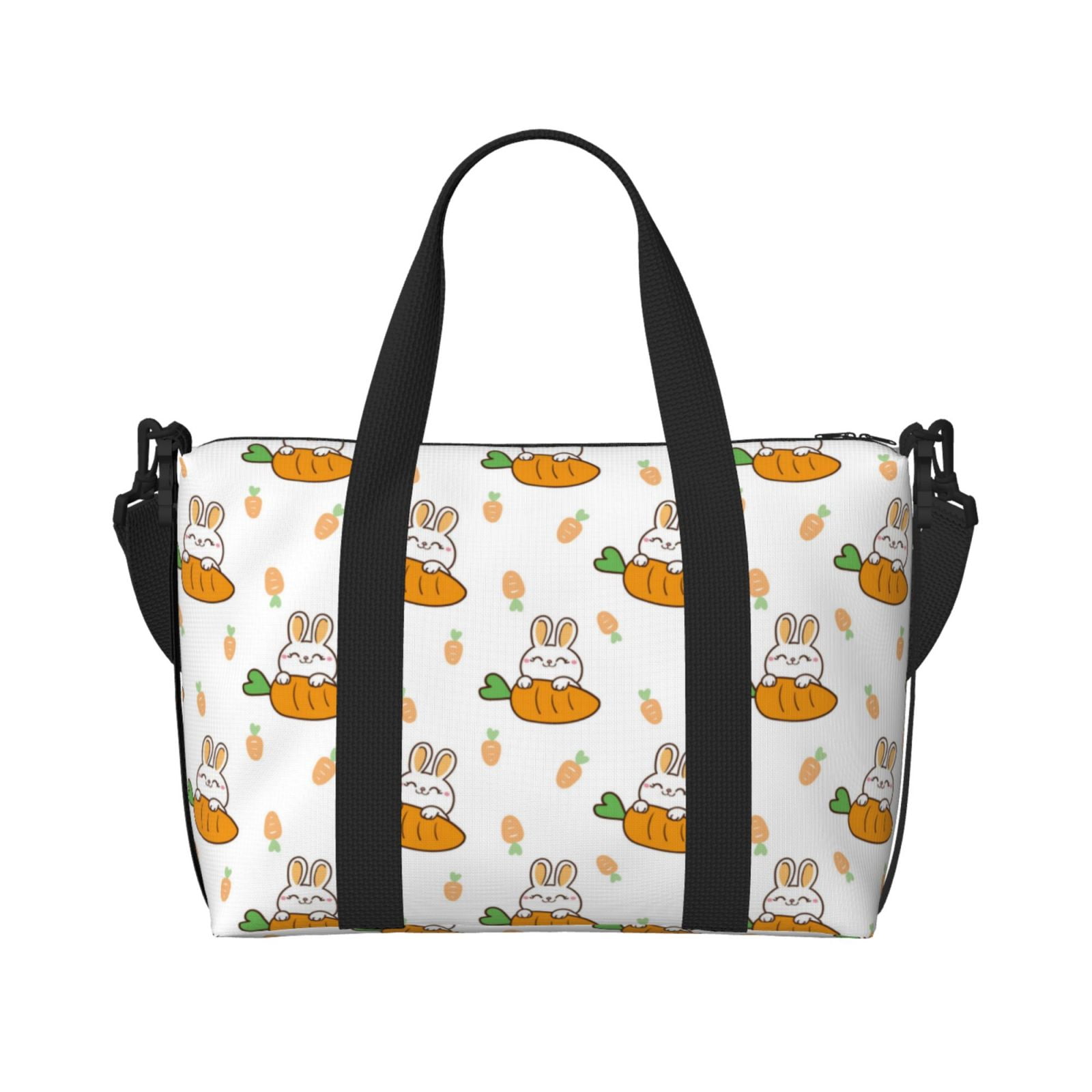Travel Duffle Bag Cartoon Radish Cute Rabbit Travel Tote Bags Carry on ...