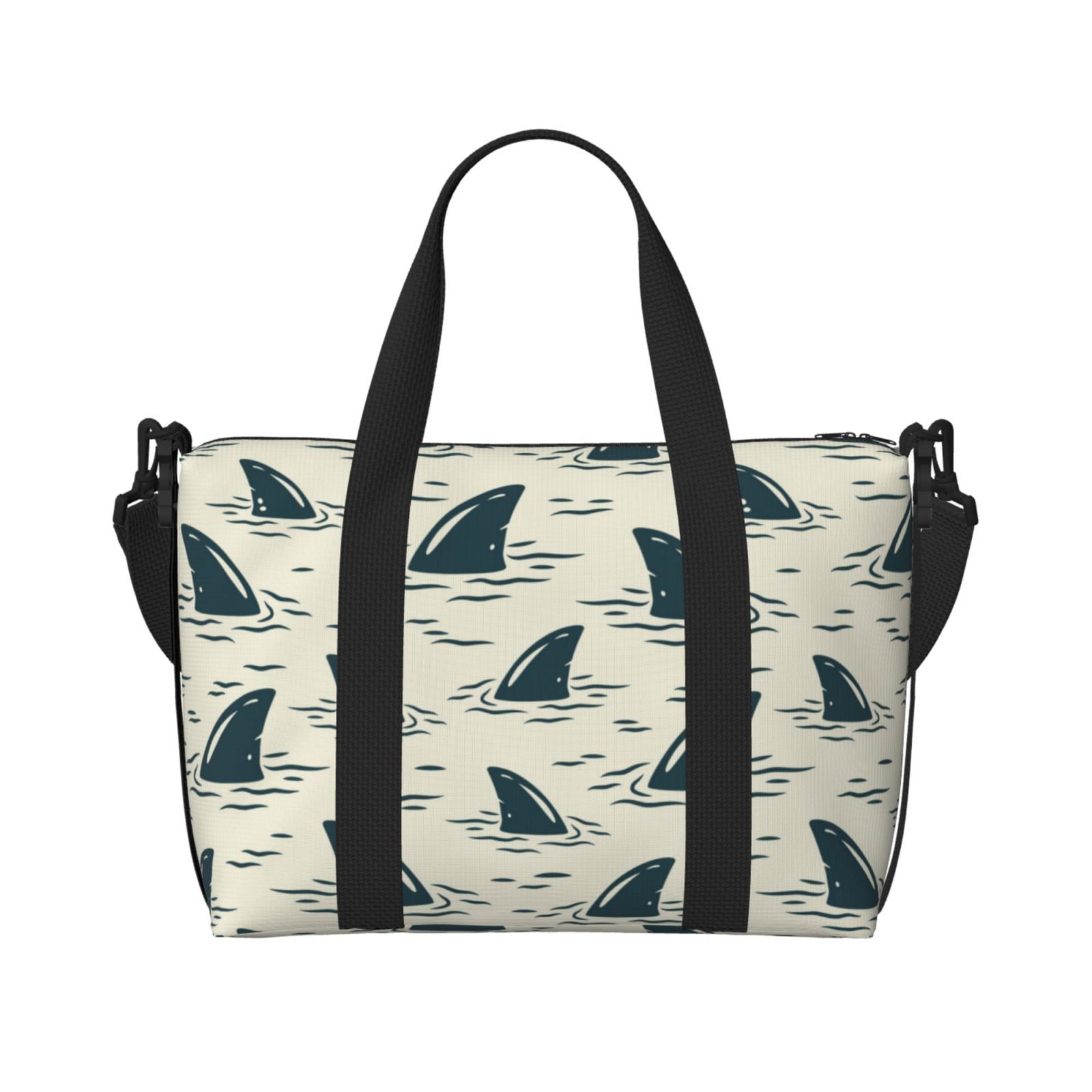 Travel Duffle Bag - Cartoon Wavy Shark Fin Weekender Bags for Women/Men ...