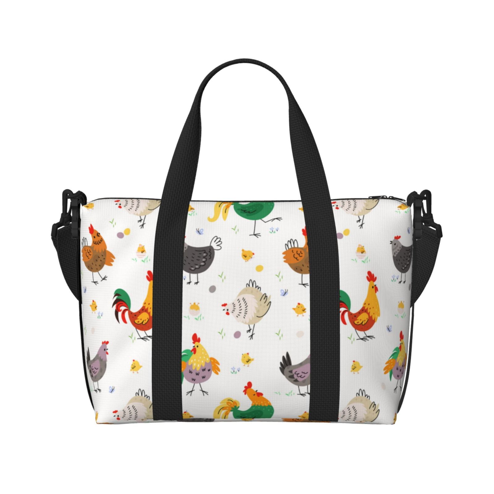 Travel Duffle Bag Colorful Cartoon Cute Chicken Travel Tote Bags Carry ...
