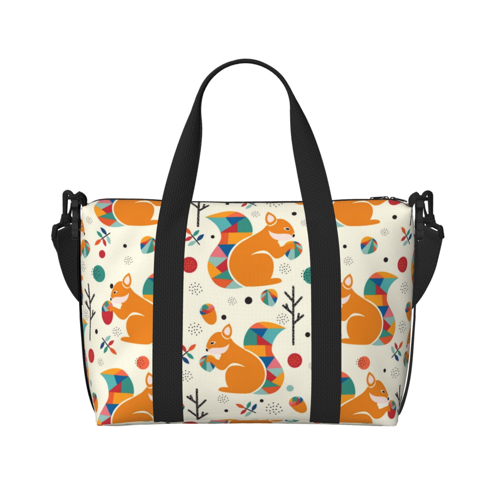 Travel Duffle Bag - Colorful Cartoon Cute Squirrel Weekender Bags for ...