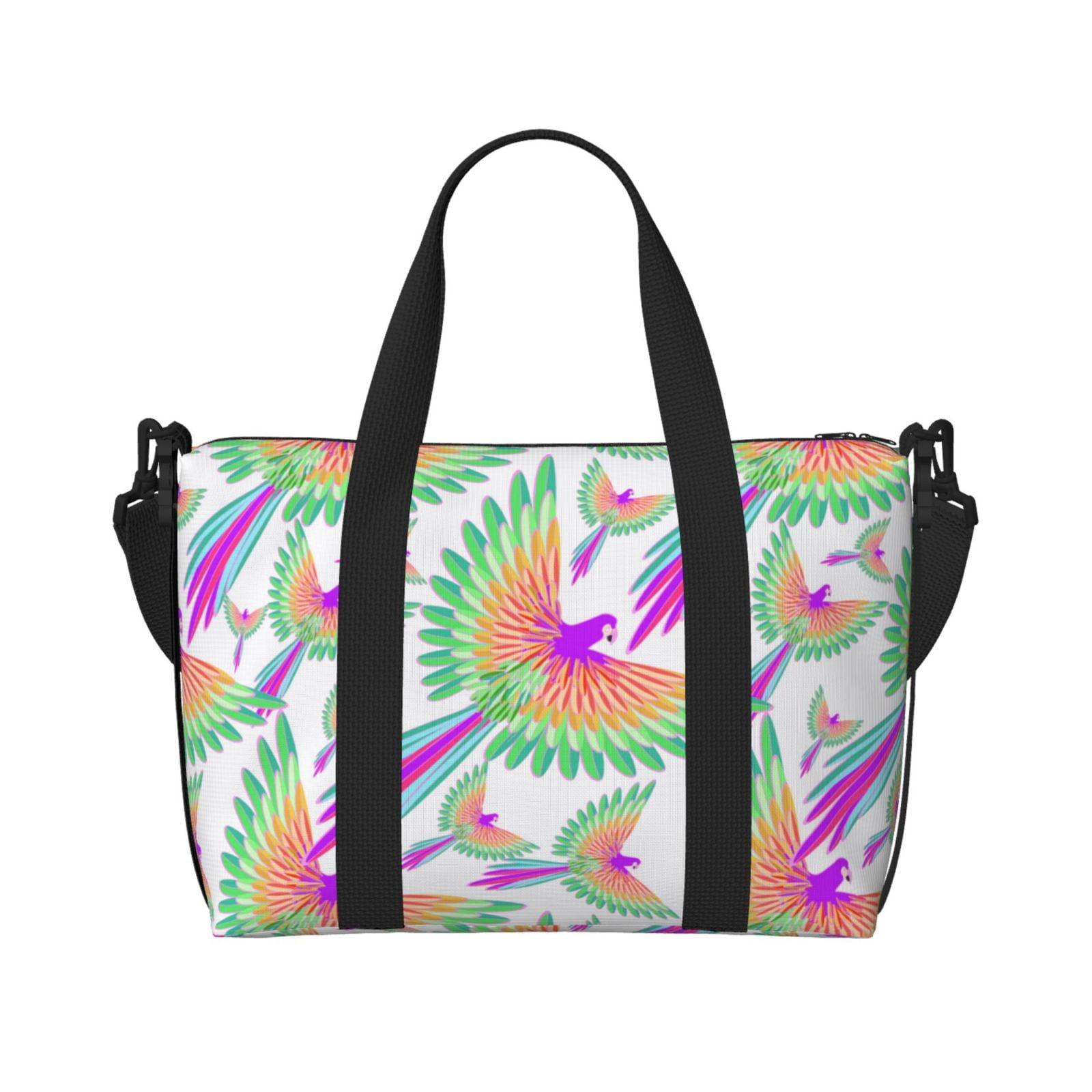 Travel Duffle Bag Colorful Flying Parrot Cute Travel Tote Bags Carry on ...