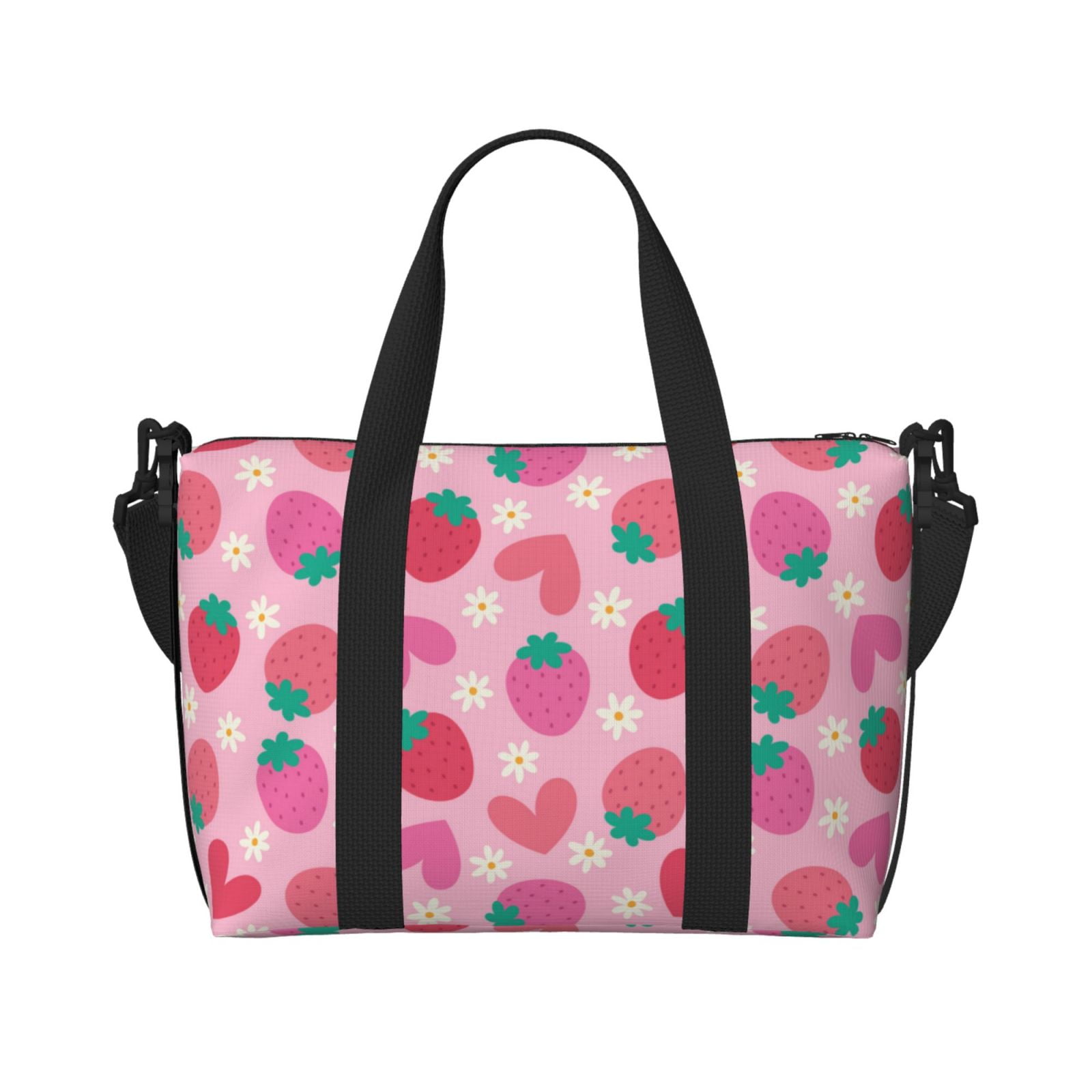 Travel Duffle Bag Colorful Strawberry Lover Flower Travel Tote Bags ...