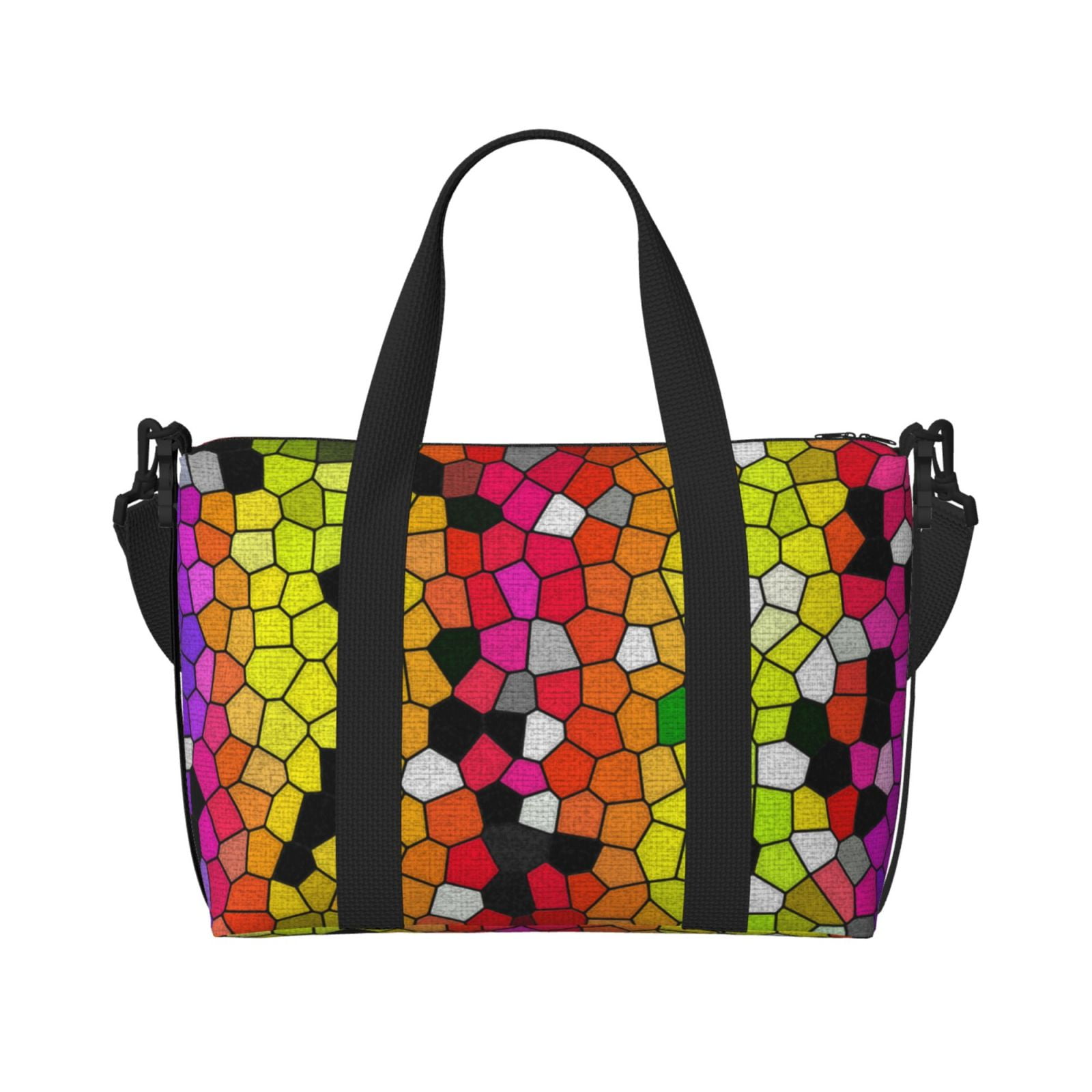 Travel Duffle Bag - Colorful Tie Dye Stained Glass 1 Weekender Bags for ...