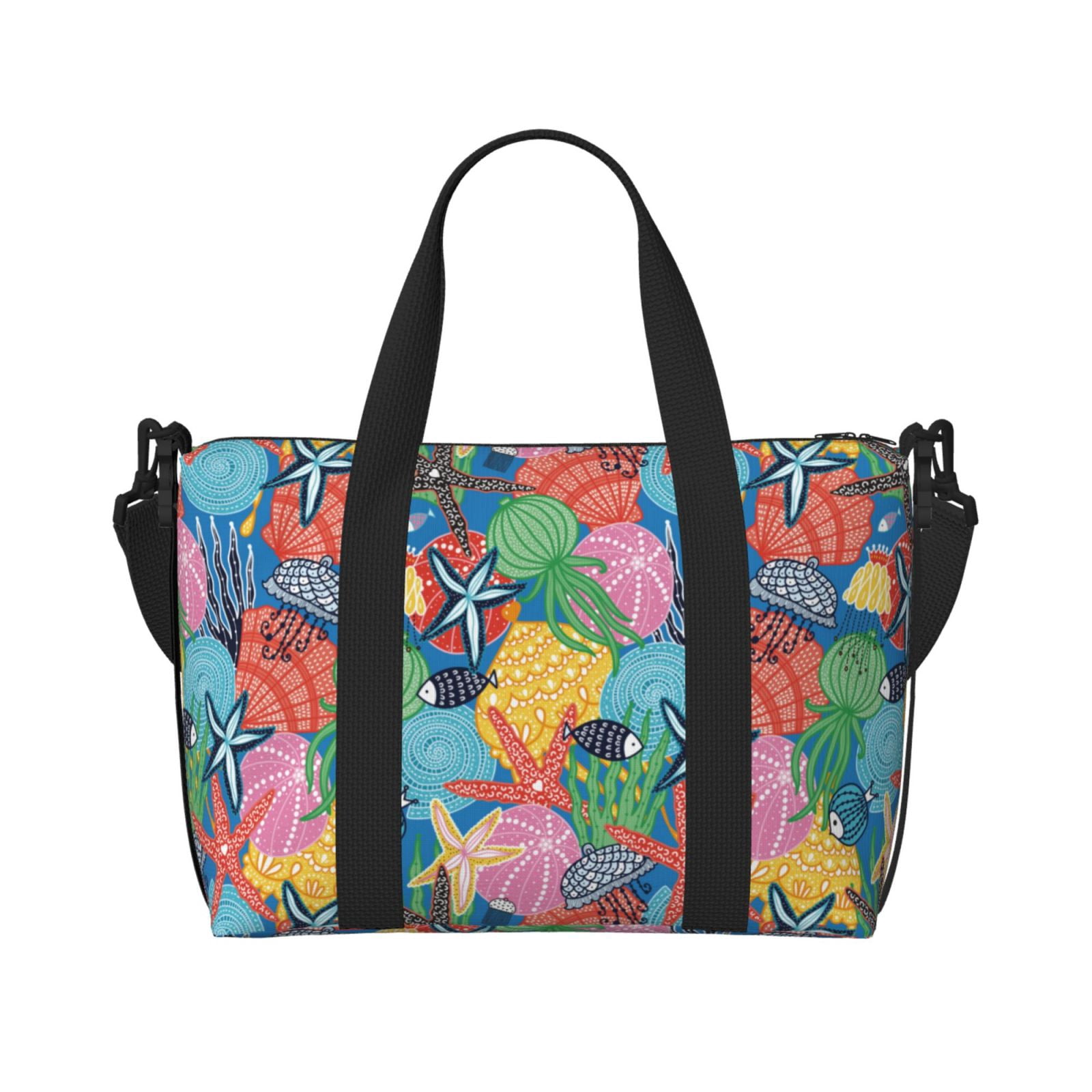 Travel Duffle Bag - Colorful starfish Weekender Bags for Women/Men with ...
