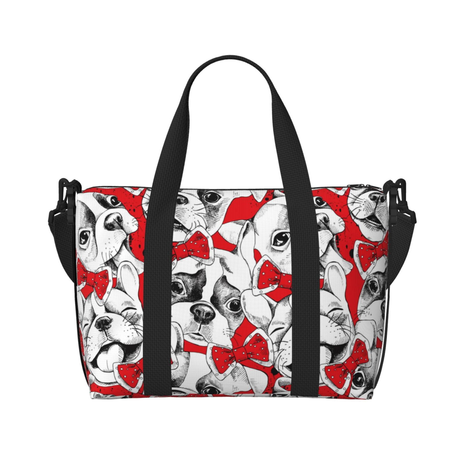 Travel Duffle Bag Cut French Bulldog Red Bow Tie_A Travel Tote Bags ...
