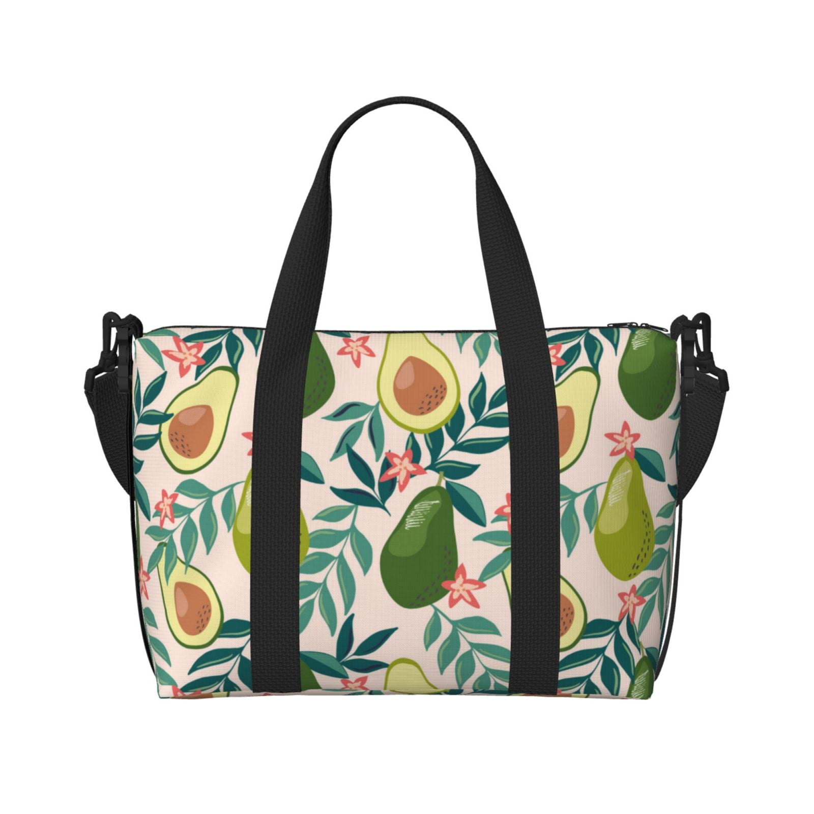 Travel Duffle Bag Cute Avocado Pink Flower Travel Tote Bags Carry on ...