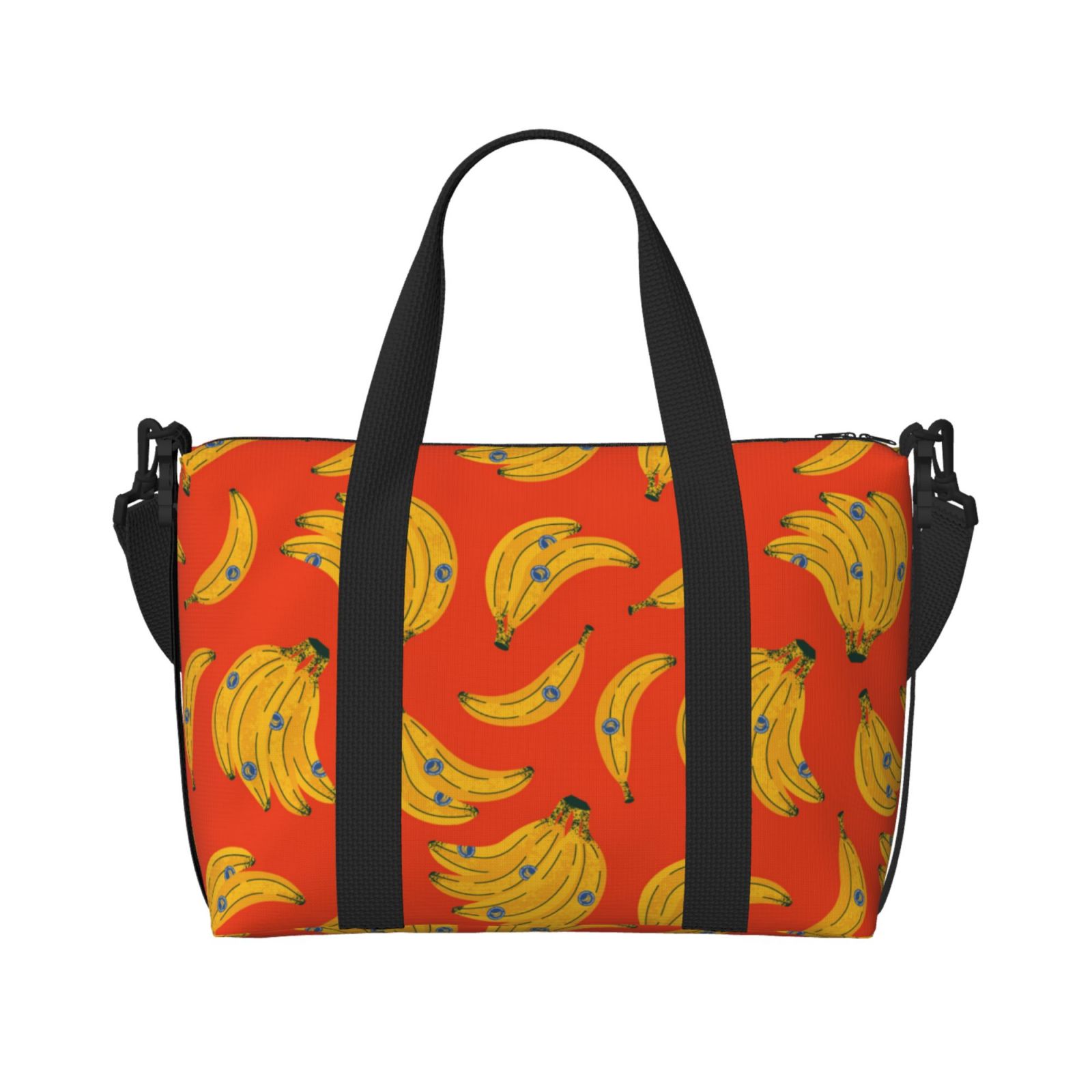 Travel Duffle Bag - Cute Banana Red Weekender Bags for Women/Men with ...