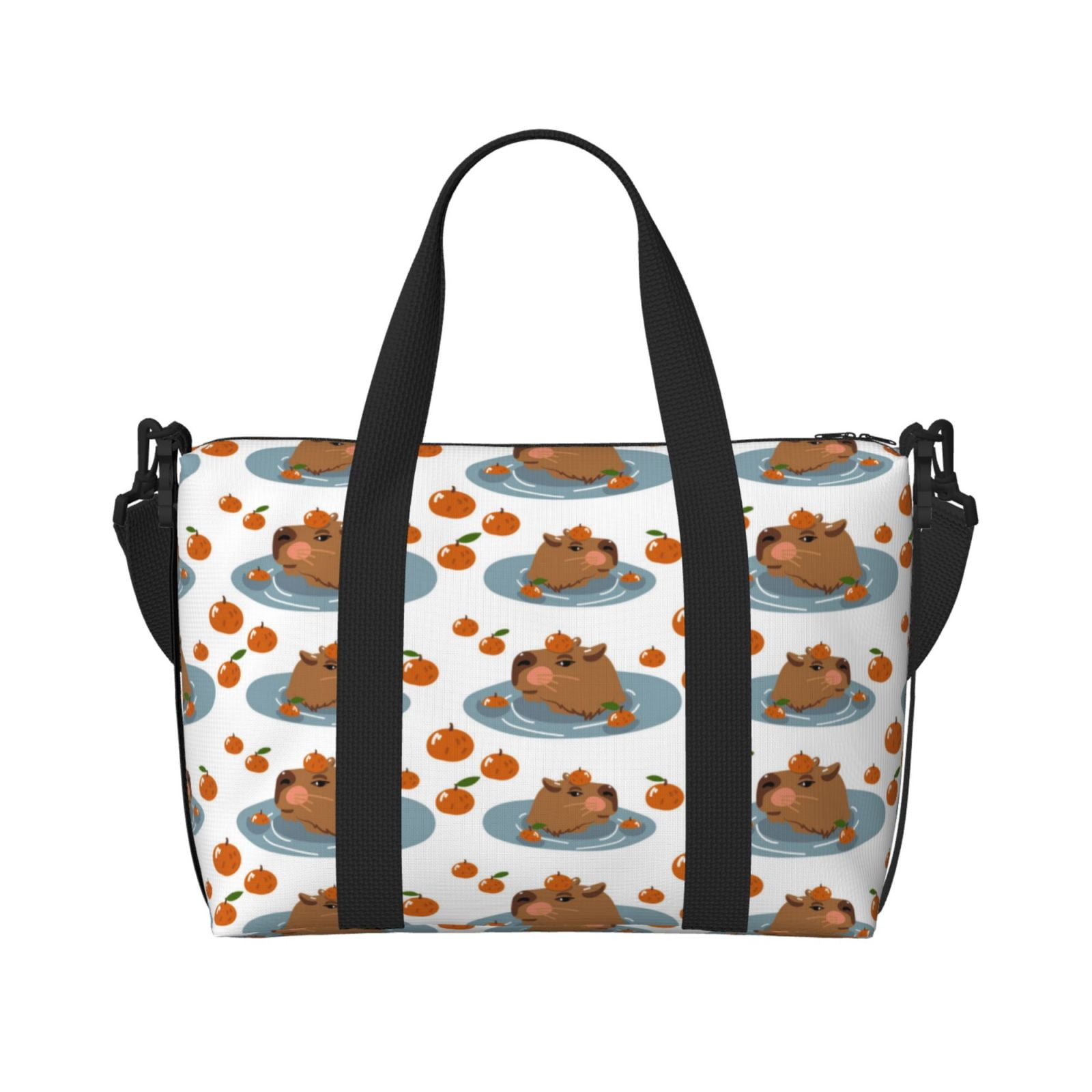 Travel Duffle Bag - Cute Capybaras Orange Weekender Bags for Women/Men ...