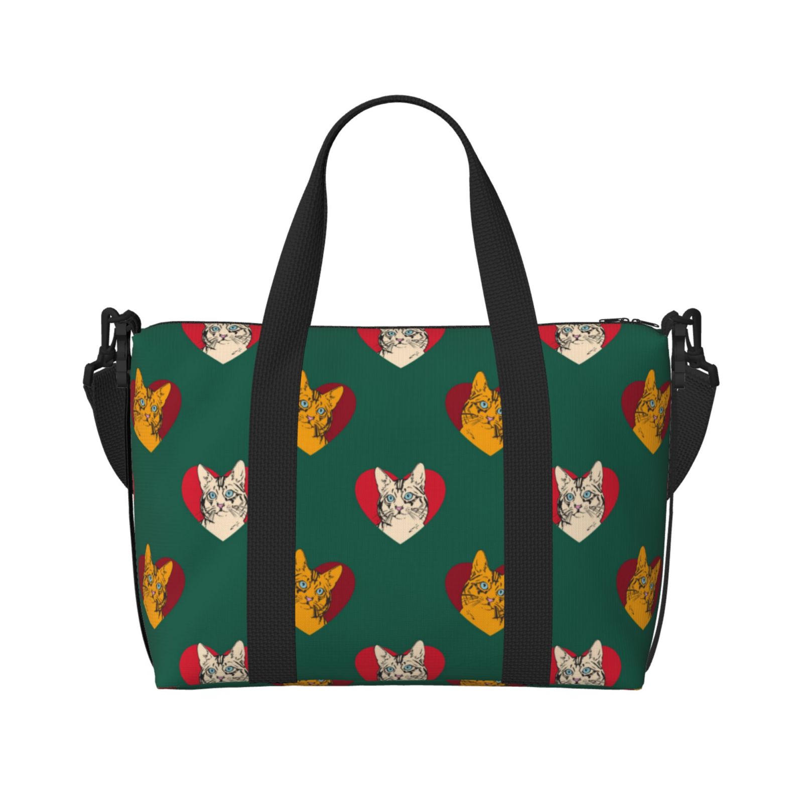 Travel Duffle Bag - Cute Cartoon Cat Heart Weekender Bags for Women/Men ...