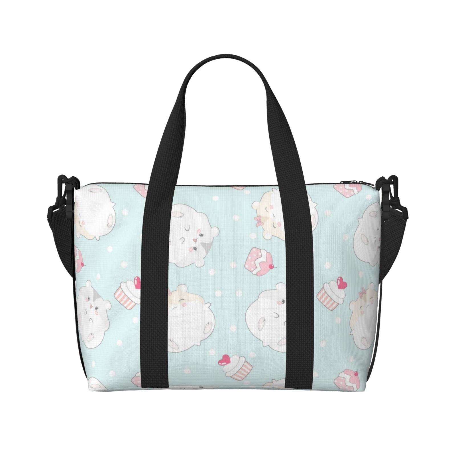 Travel Duffle Bag - Cute Cartoon Hamster Cake Weekender Bags for Women ...