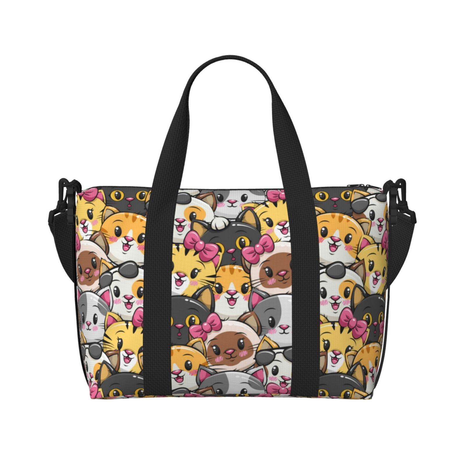 Travel Duffle Bag - Cute Cat Cartoon Weekender Bags for Women/Men with ...